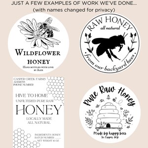 Custom Raw Honey Sticker Label - Etsy