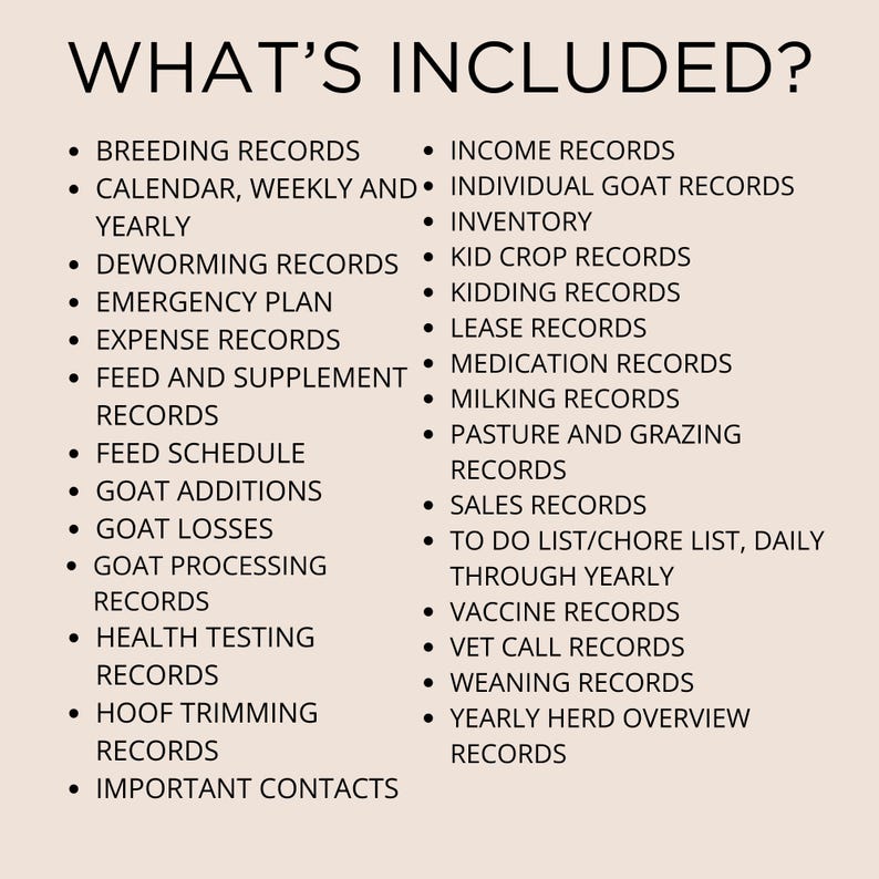 The Complete Goat Record Book - Physical Copy - Etsy