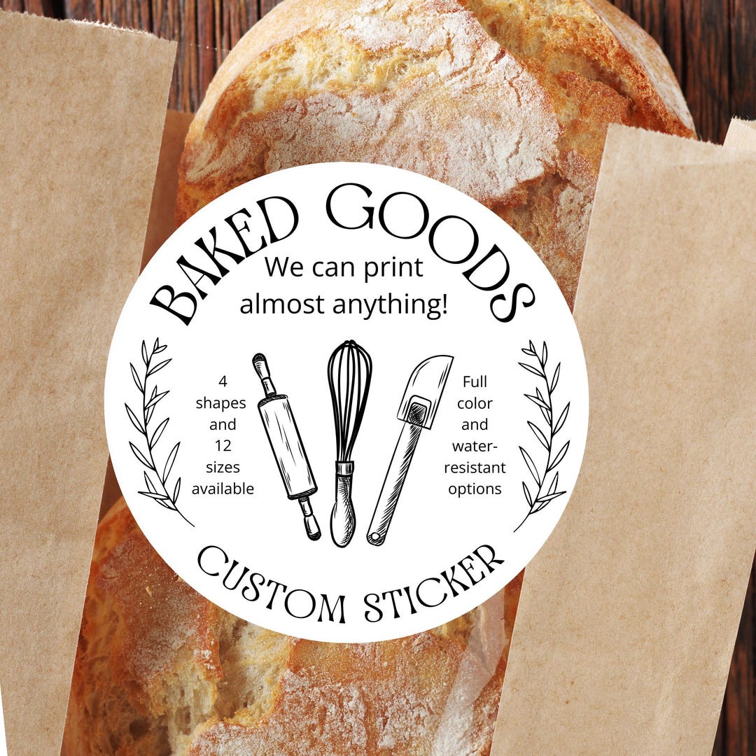 Custom Homemade Baked Goods Stickers - Etsy