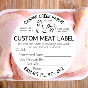 Custom Farm Fresh Meat Processing Sticker Label - Etsy