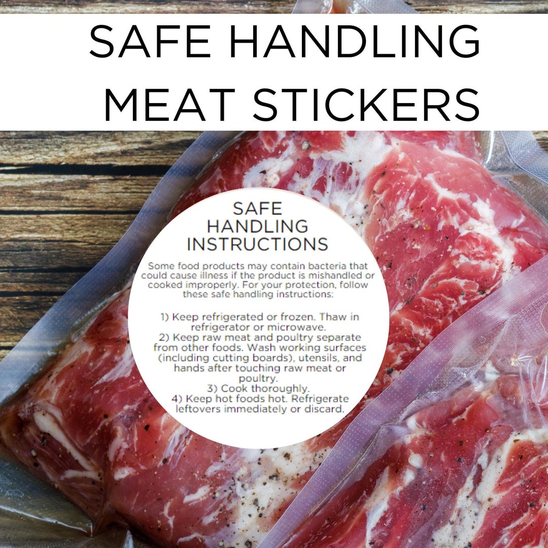 Safe Handling Instructions Meat Disclaimer Stickers - Etsy