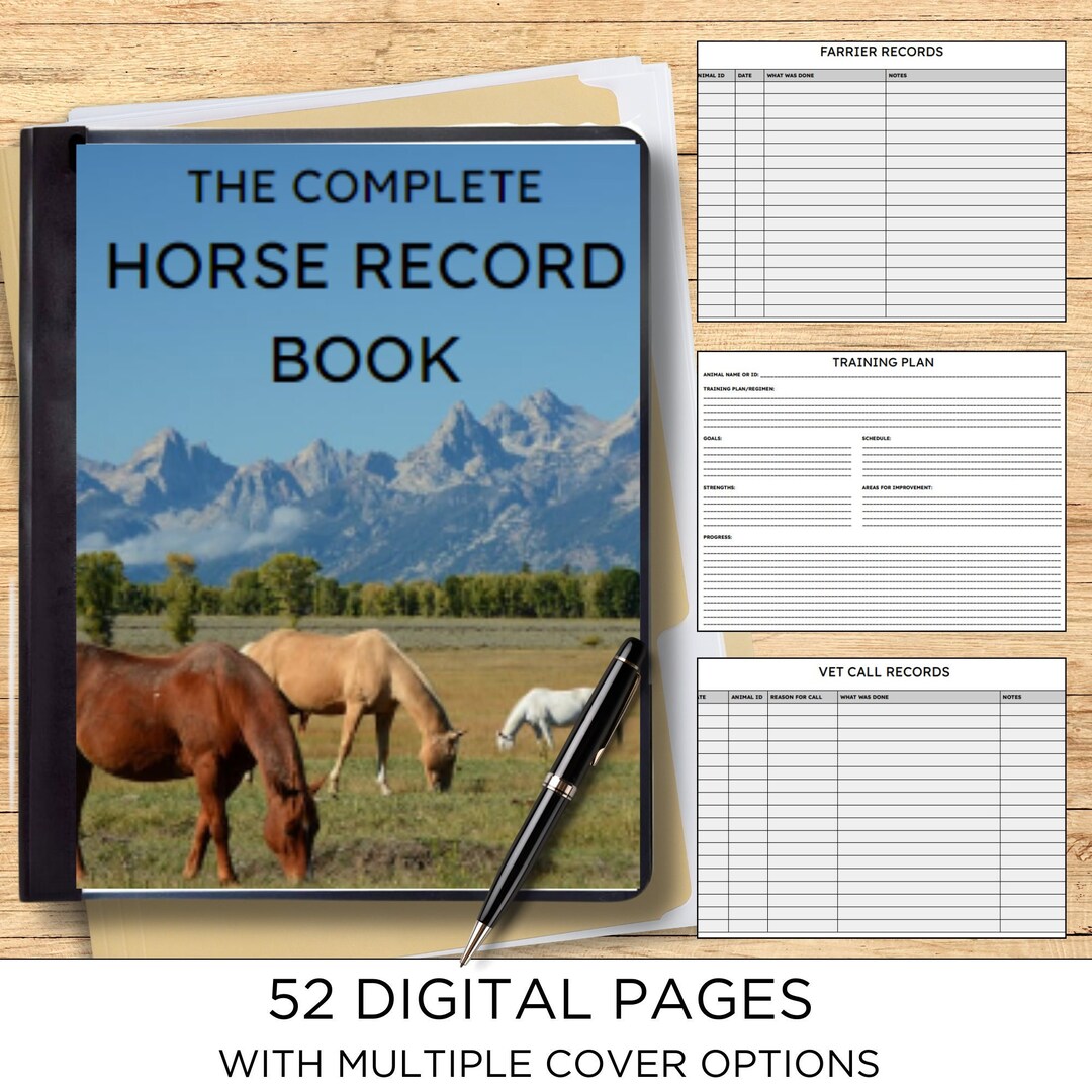 The Complete Horse Record Book Digital Copy - Etsy