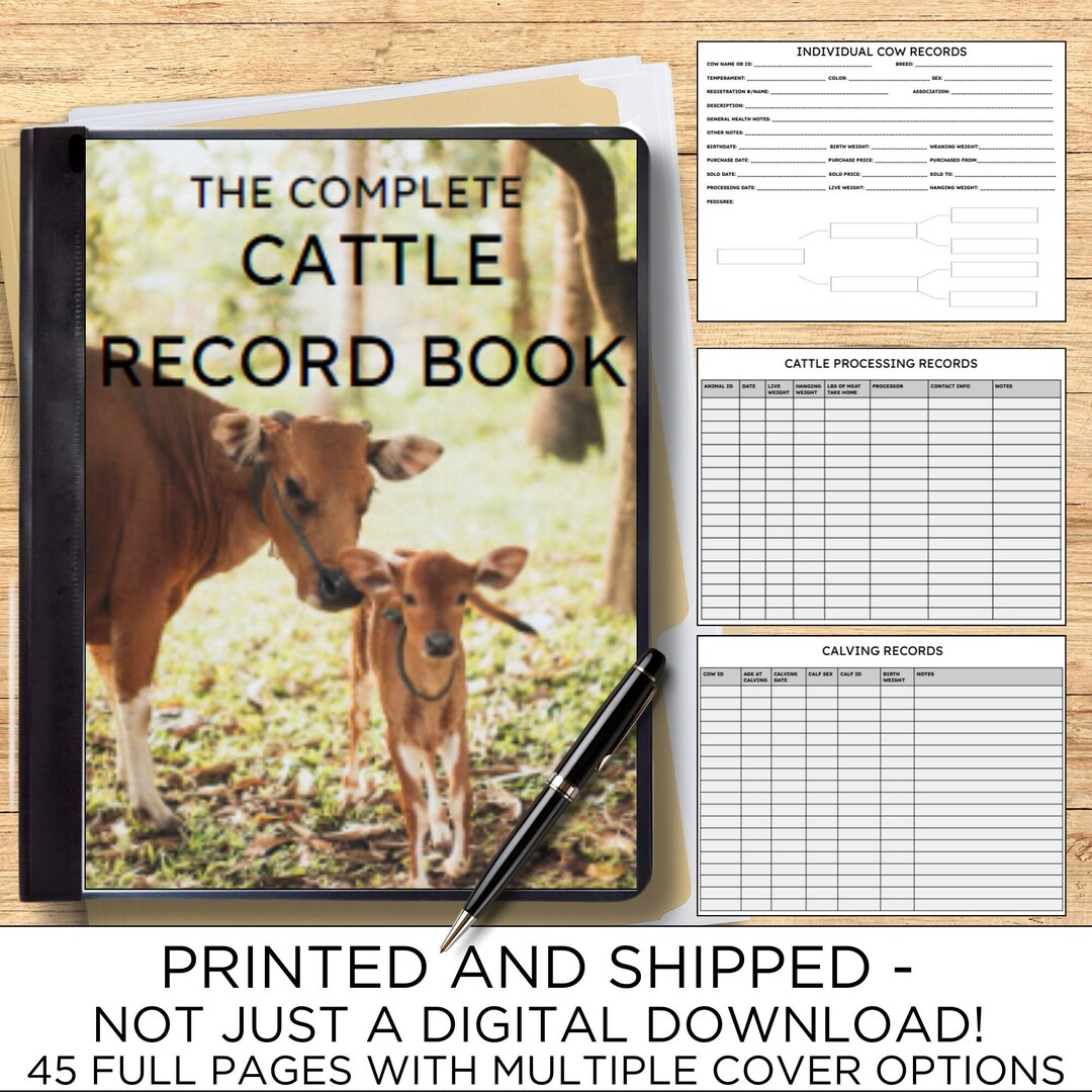 The Complete Cattle Record Book Physical Copy - Etsy