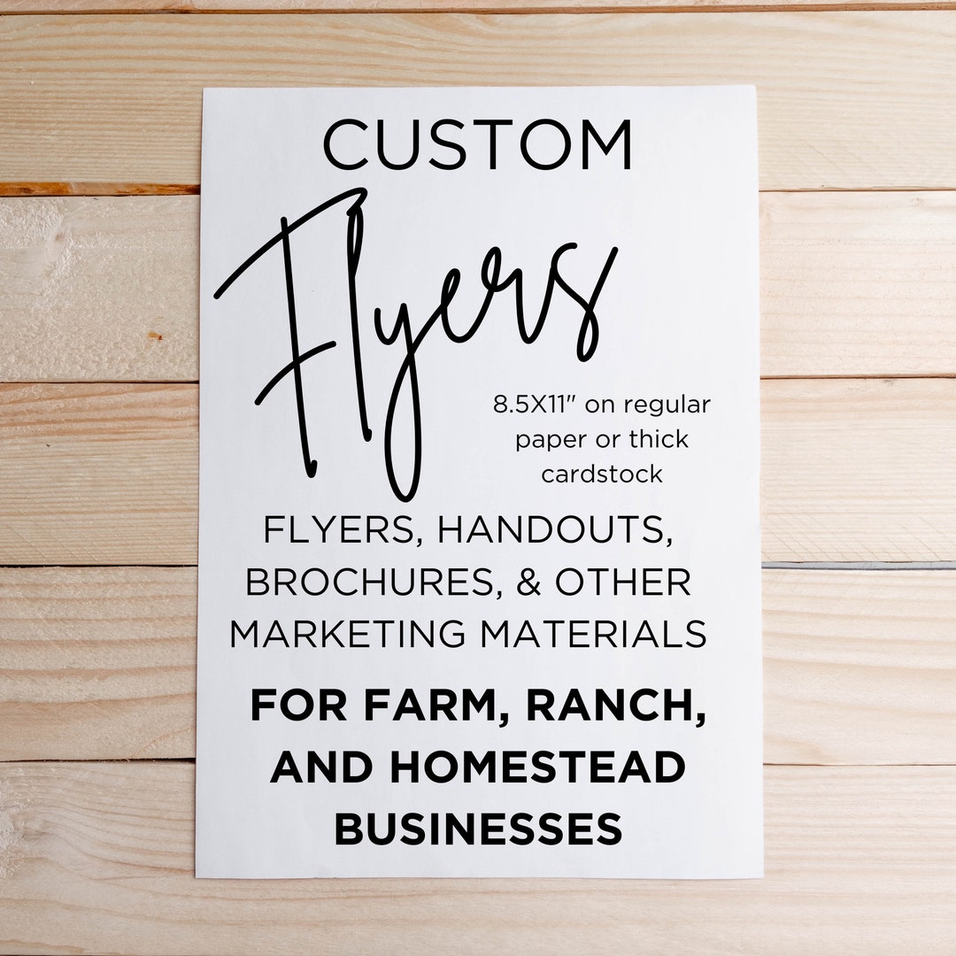 Custom Printed Flyers, Brochures, Handouts, & Marketing Materials - Etsy