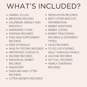 The Complete Rabbit Record Book - Digital Copy - Etsy