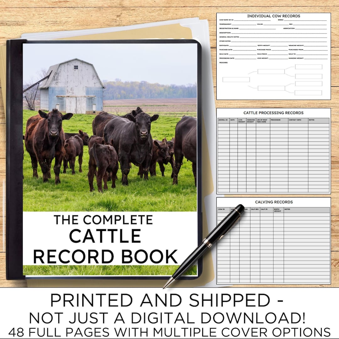 The Complete Cattle Record Book - Physical Copy - Etsy