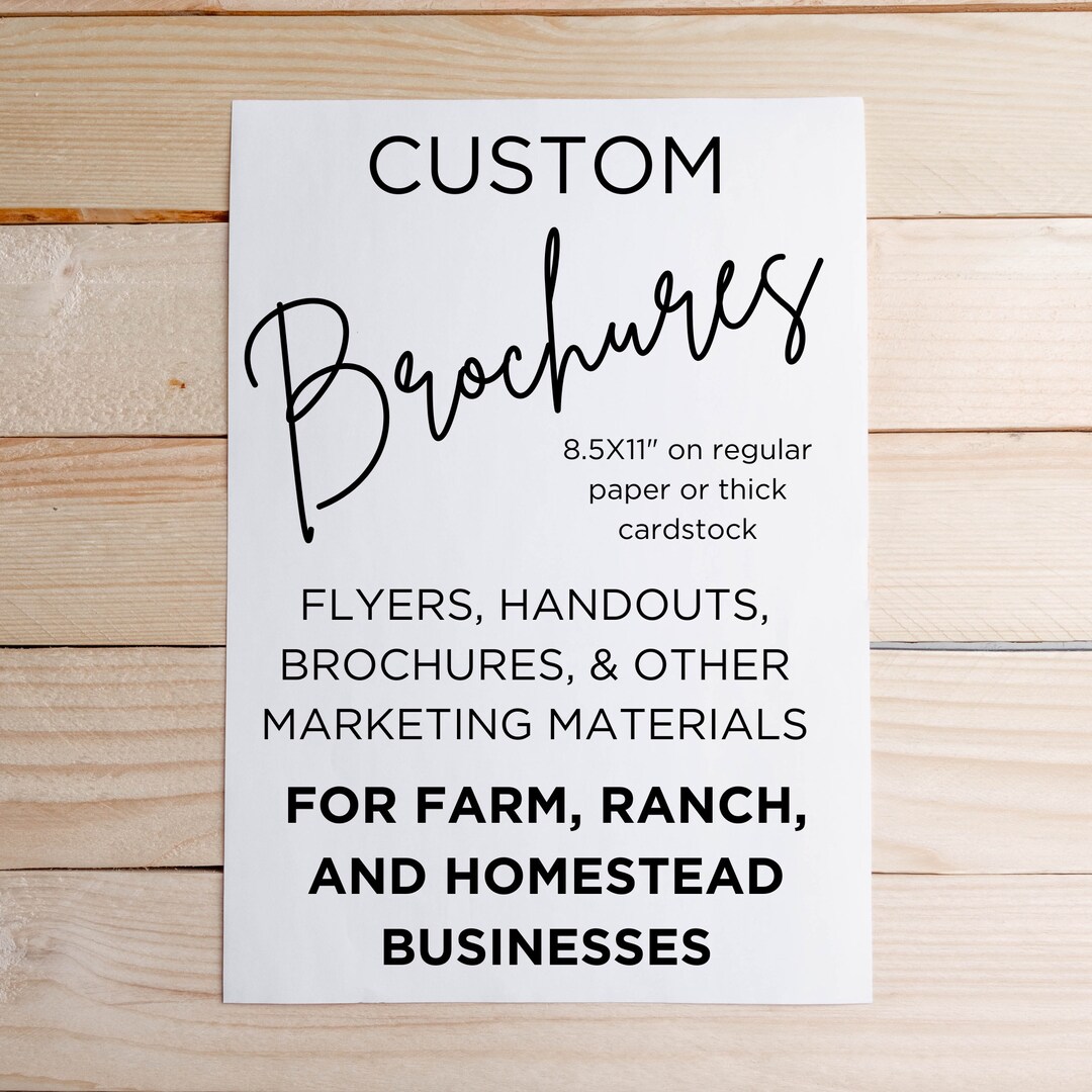 Custom Printed Flyers, Brochures, Handouts, & Marketing Materials - Etsy