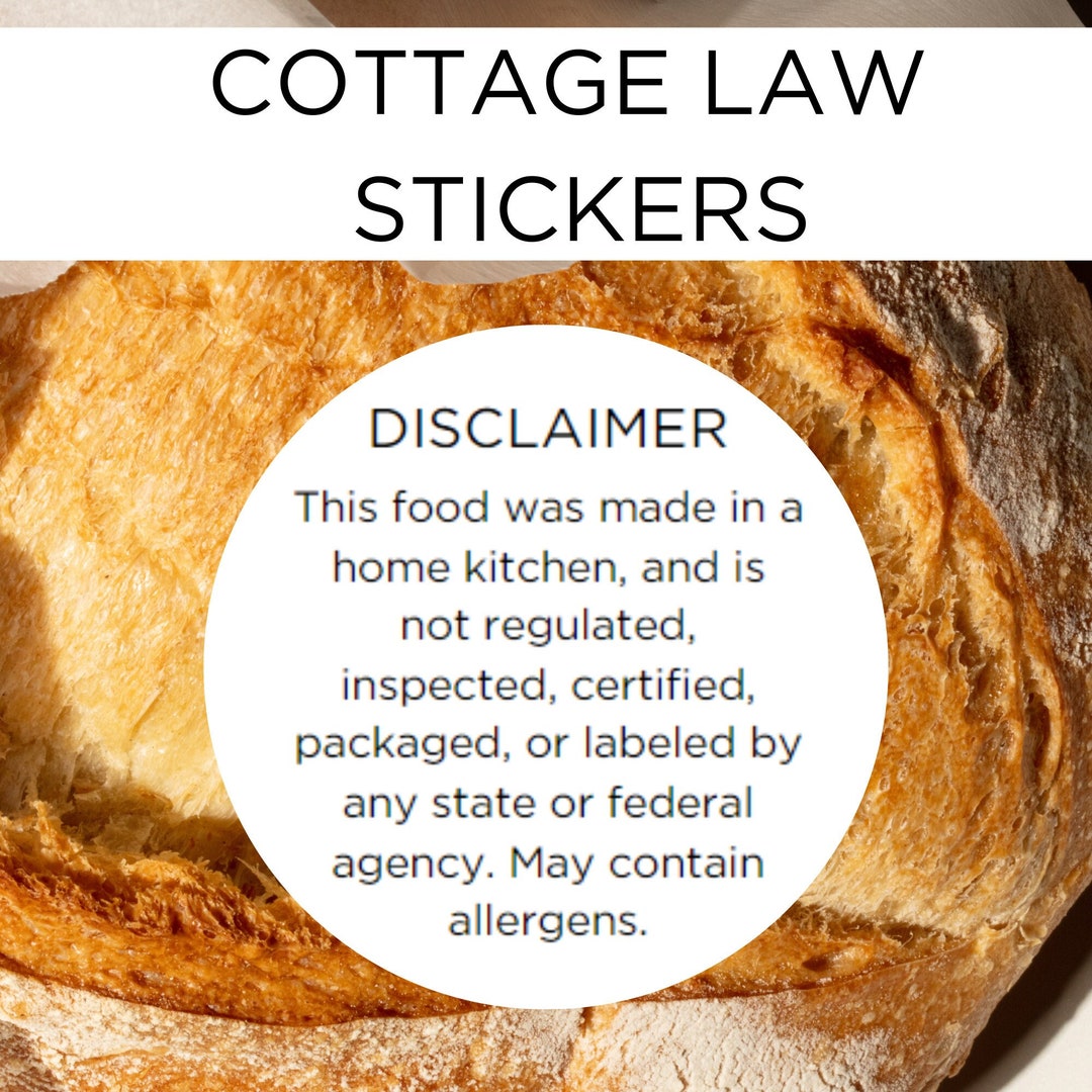 Cottage Food Law Disclaimer Stickers - Etsy