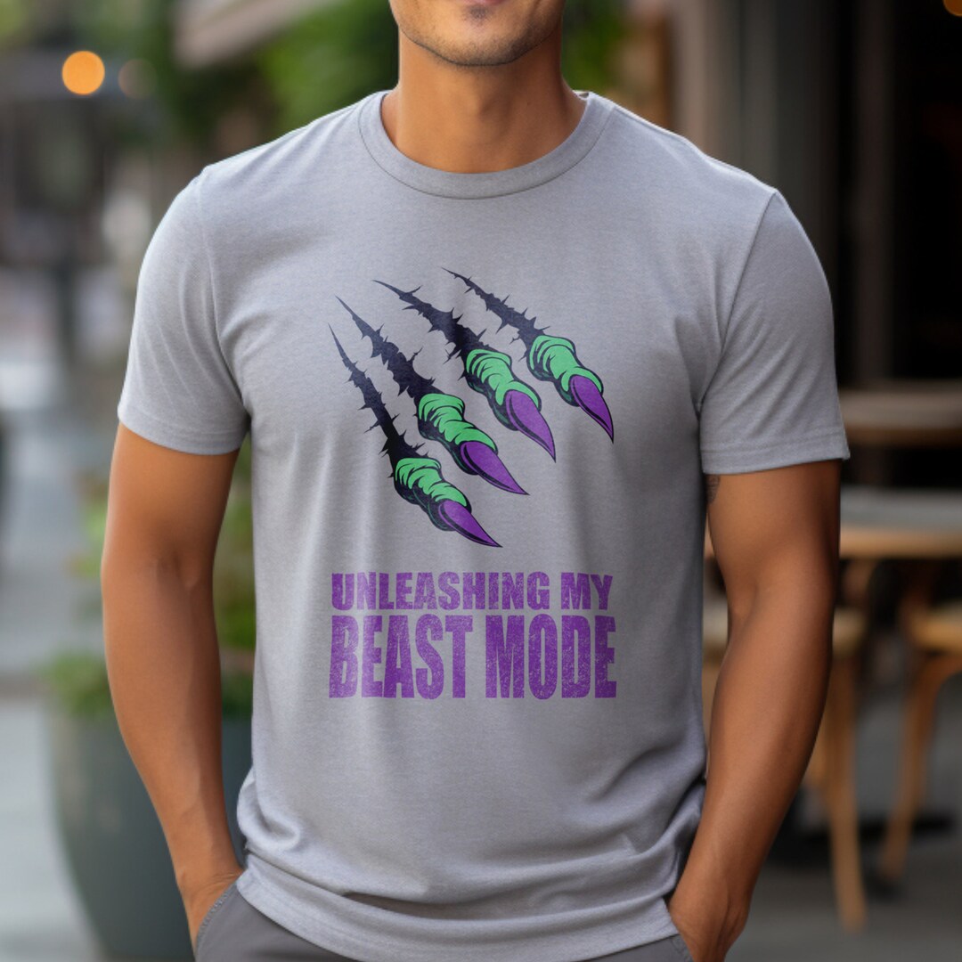 Unleashing My Beast Mode Claw Marks Tee, Beast Mode Graphic T-shirt ...