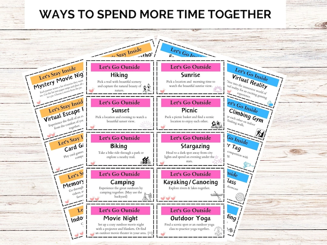 Date Night Cards I Printable Date Night Coupons for Couples I 180 ...