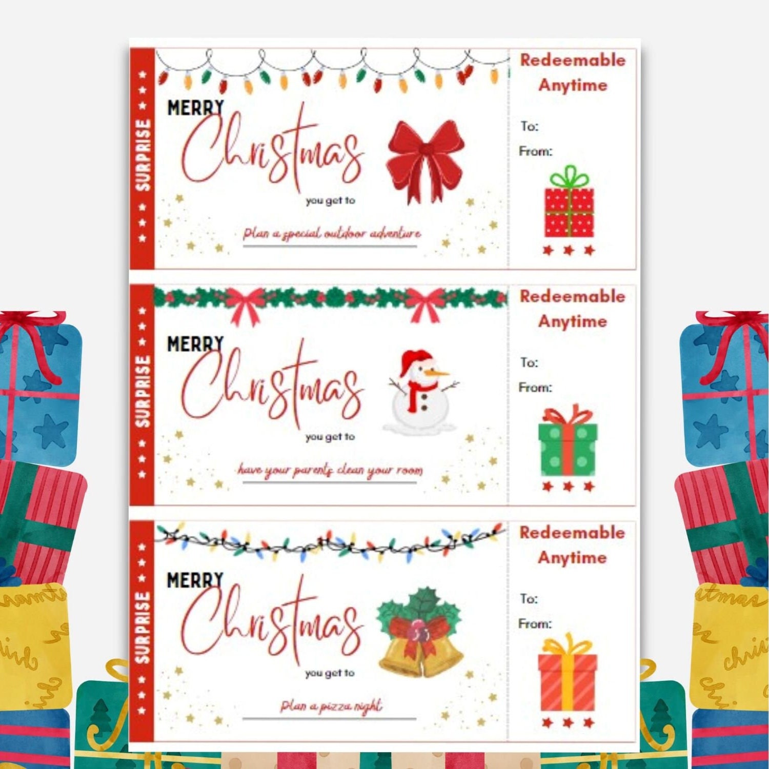 Editable Christmas Coupons for Kids I Christmas Coupon Template I ...