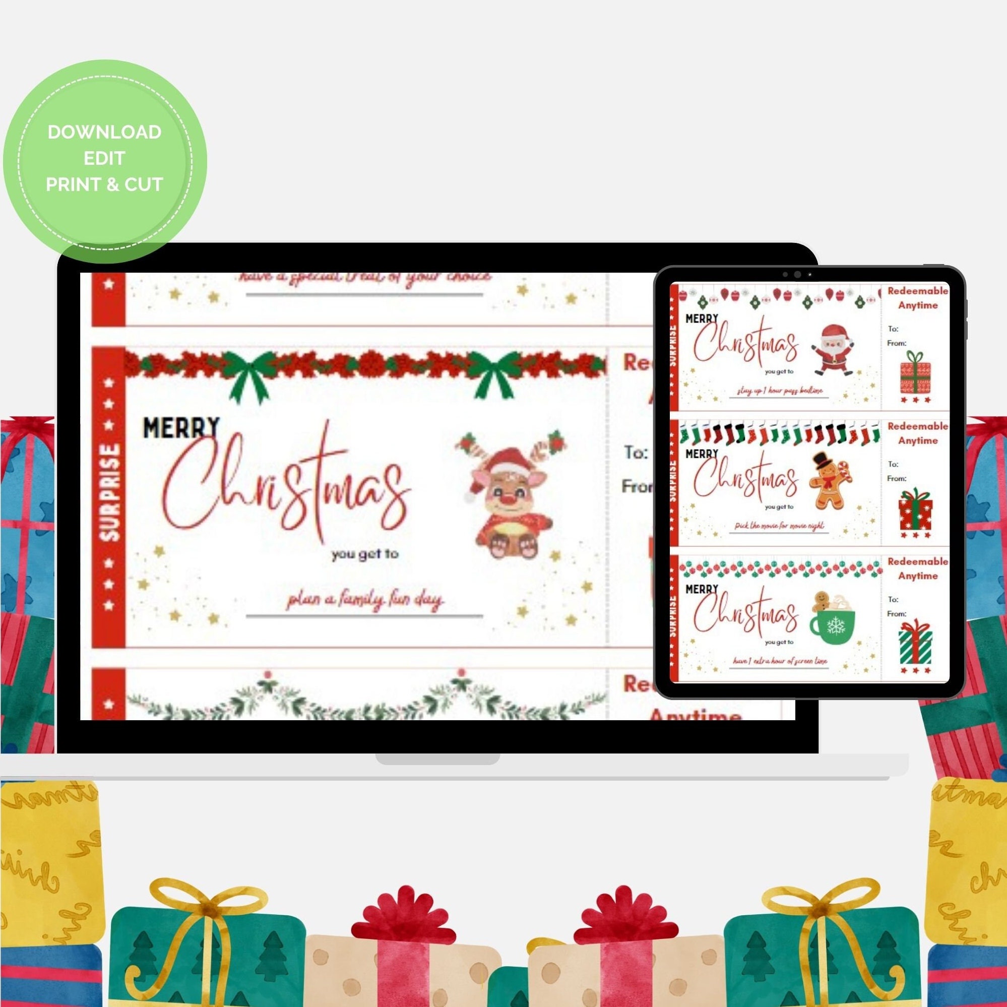 Editable Christmas Coupons for Kids I Christmas Coupon Template I ...