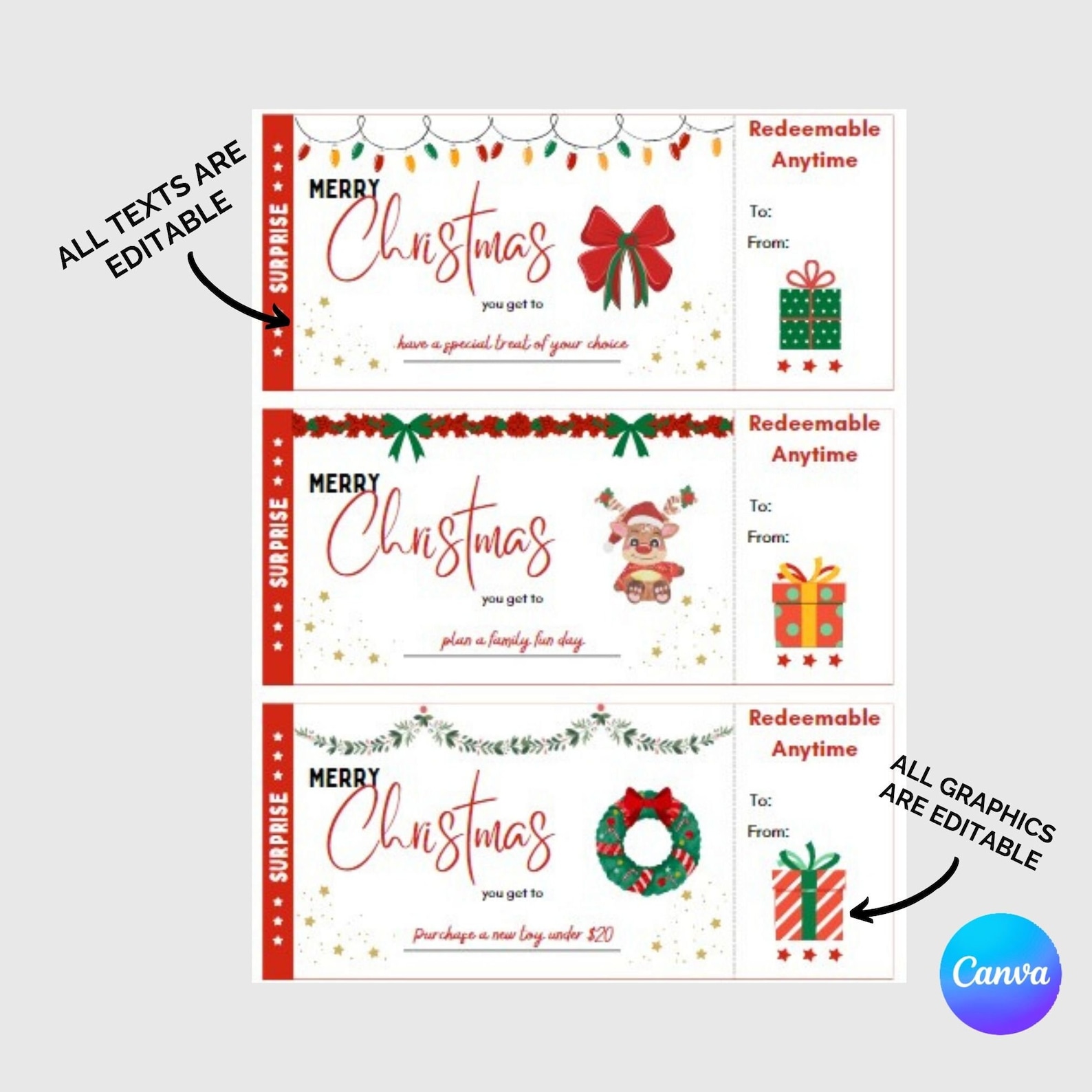 Editable Christmas Coupons for Kids I Christmas Coupon Template I ...