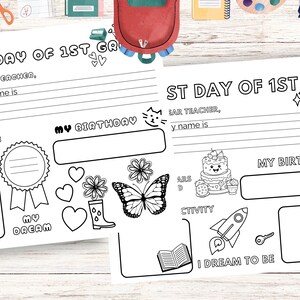 Editable Back to School Coloring Page Template / Canva Editable First ...