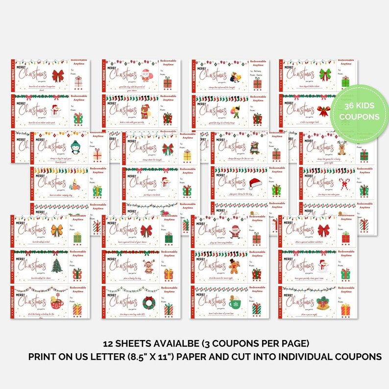 Editable Christmas Coupons for Kids I Christmas Coupon Template I ...