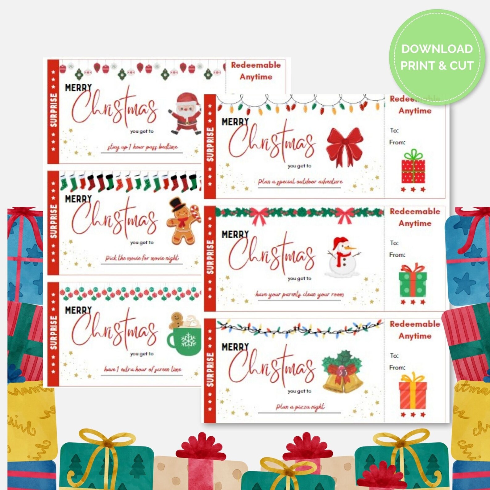 Editable Christmas Coupons for Kids I Christmas Coupon Template I ...