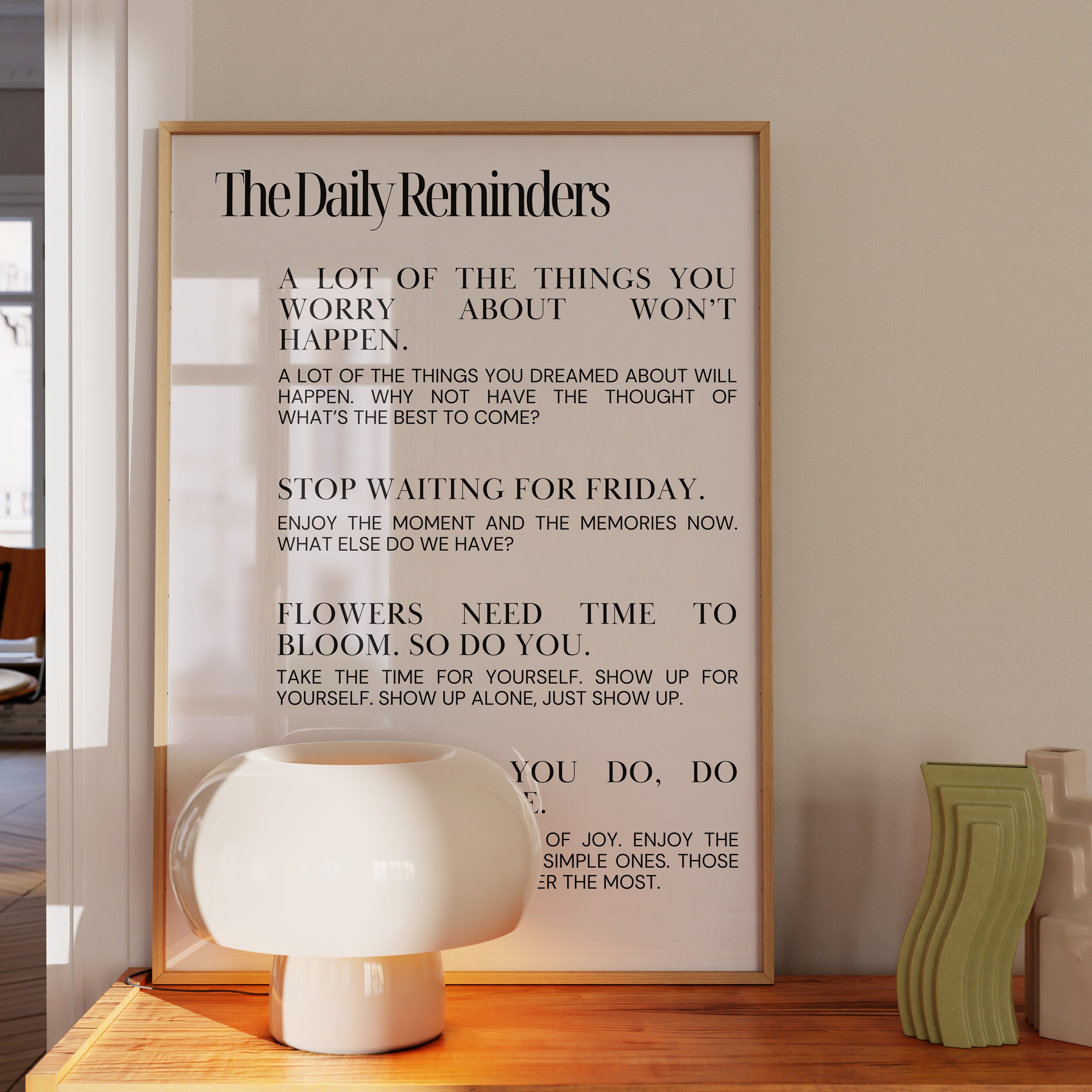 The Daily Reminders Wall Art Black and White Art Home Decor Print Art ...