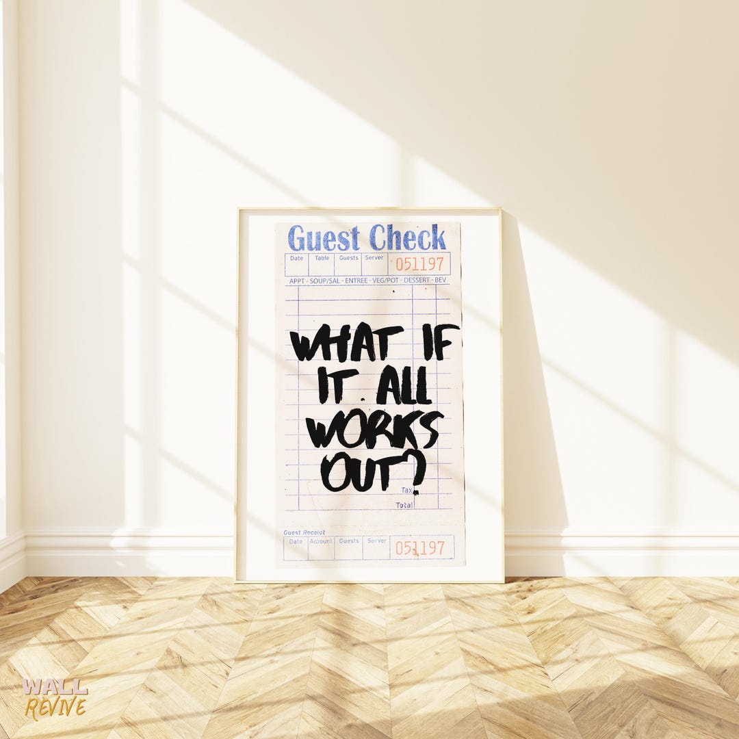What If It All Works Out Print: Retro Guest Check Art (digital Download ...