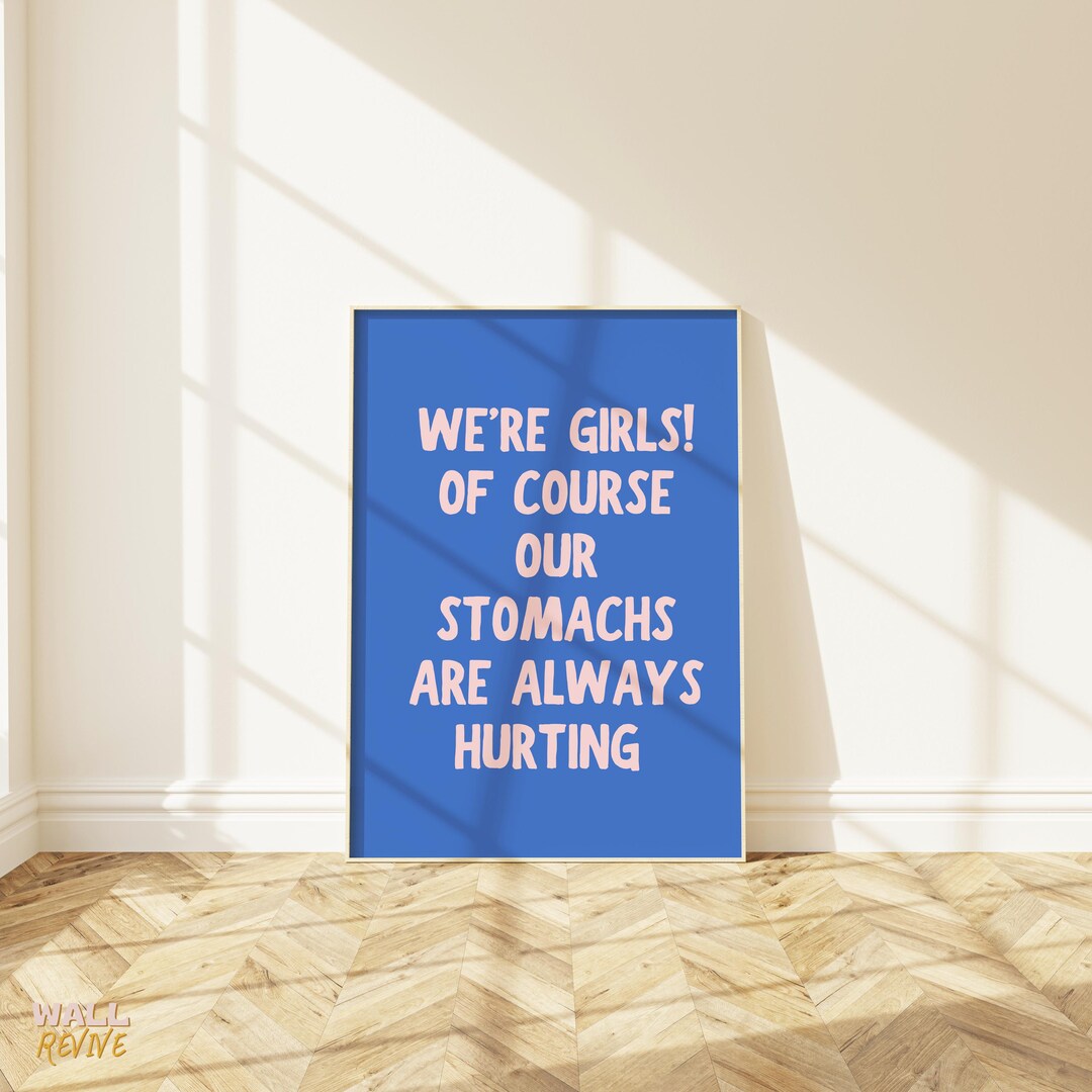 Funny Bathroom Wall Art: Hot Girls Tummy Problems Print (digital ...