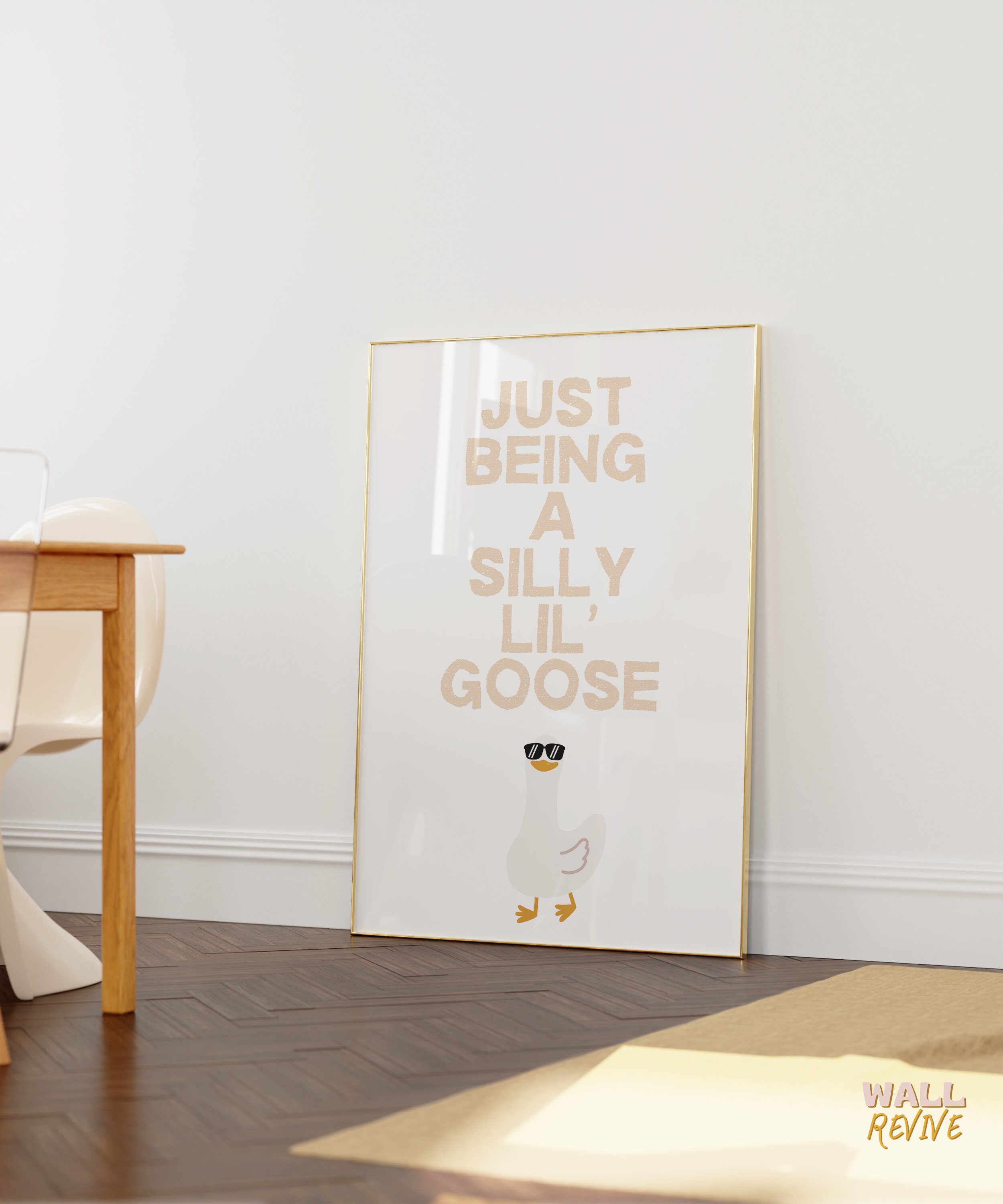 Silly Goose Wall Art, Cute Goose Poster, Funny Art Print, Funny Wall ...