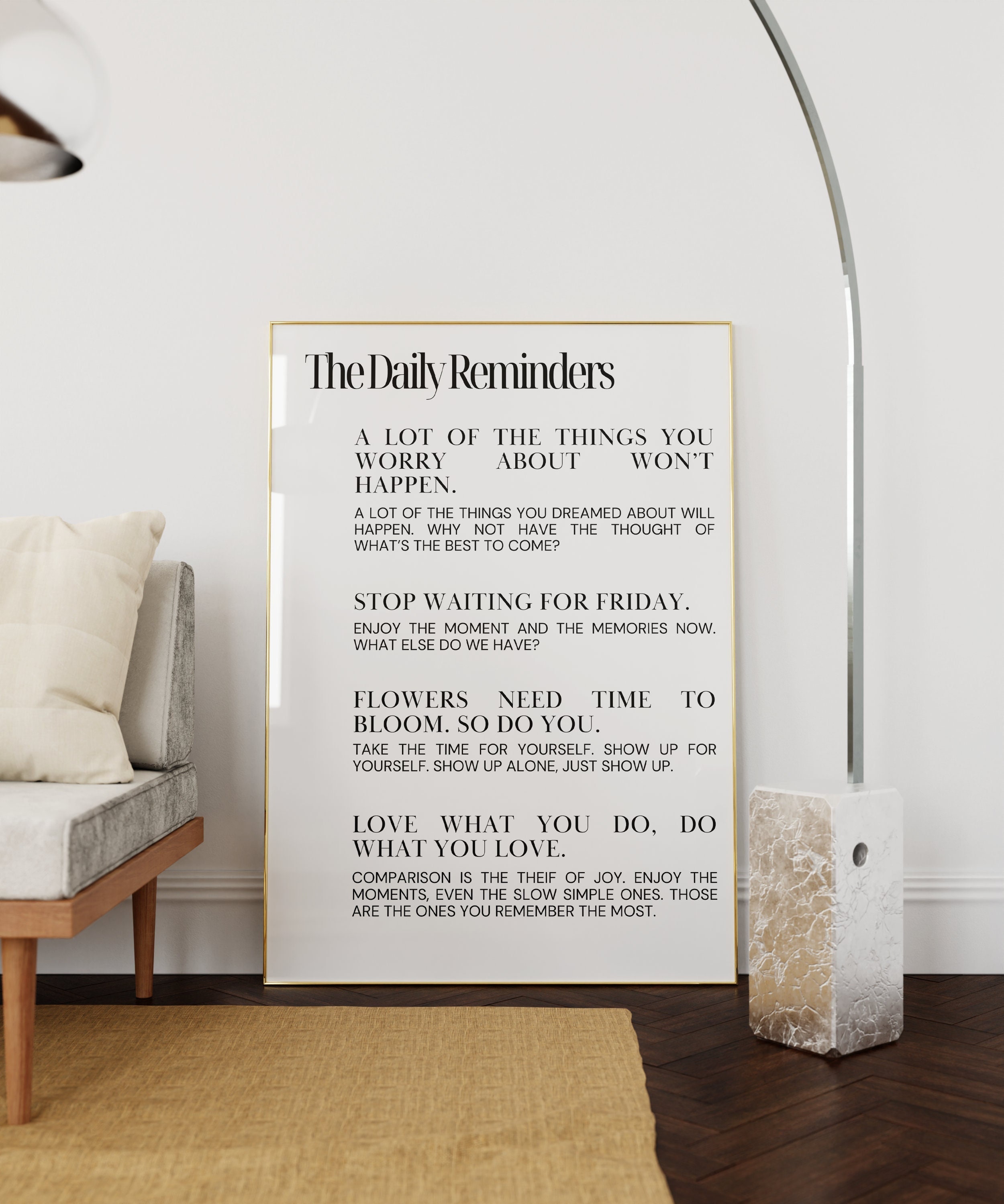 The Daily Reminders Wall Art Black and White Art Home Decor Print Art ...