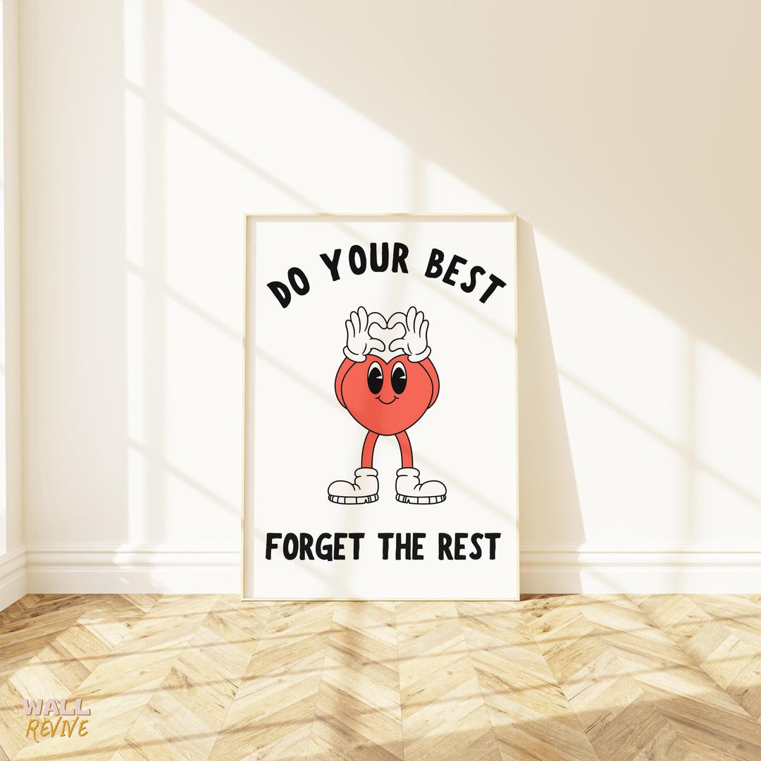 Do Your Best Forget the Rest Printable Positive Quote Wall Art Cute ...