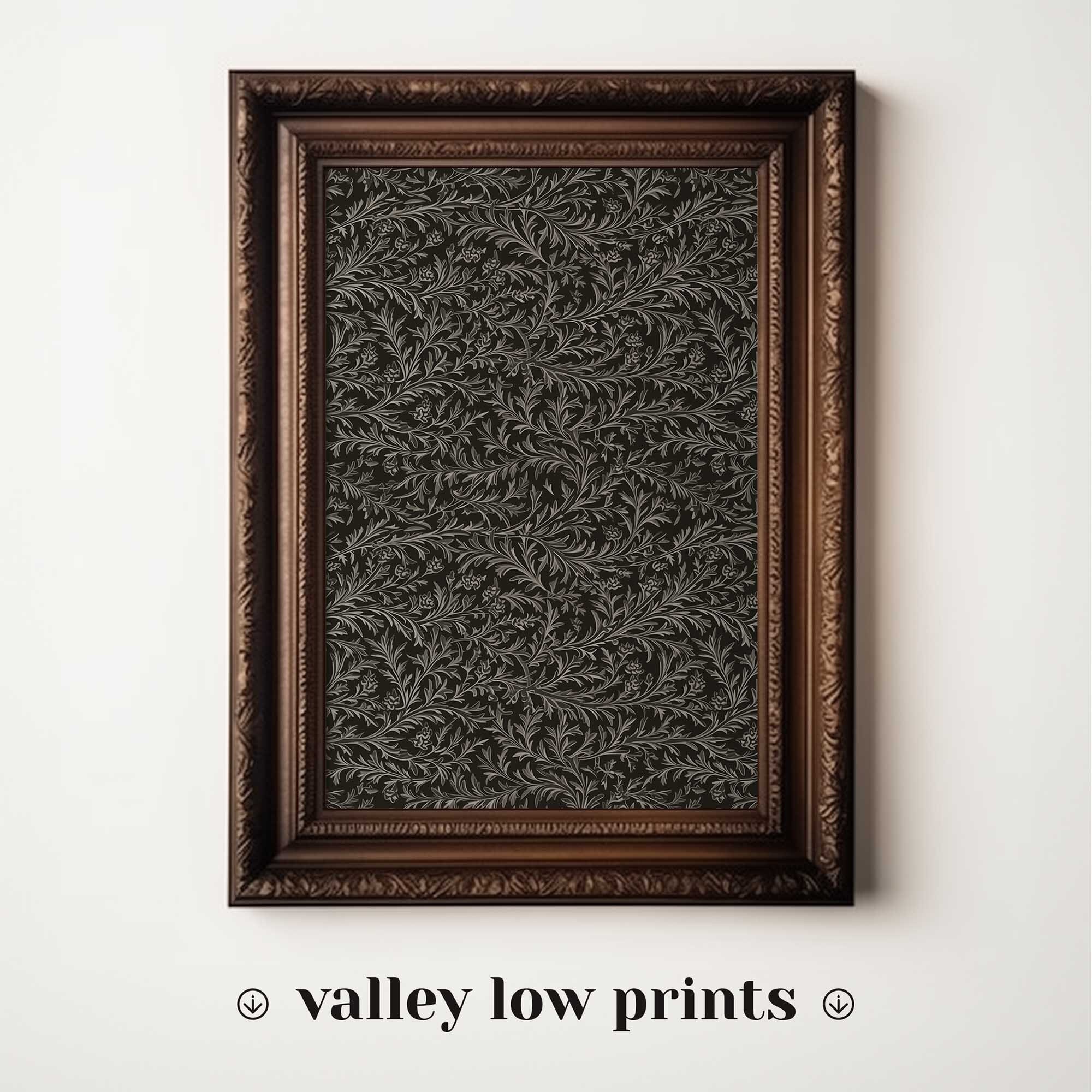 Moody Textile Wall Art Printable | Dark Tapestry Pattern Painting ...