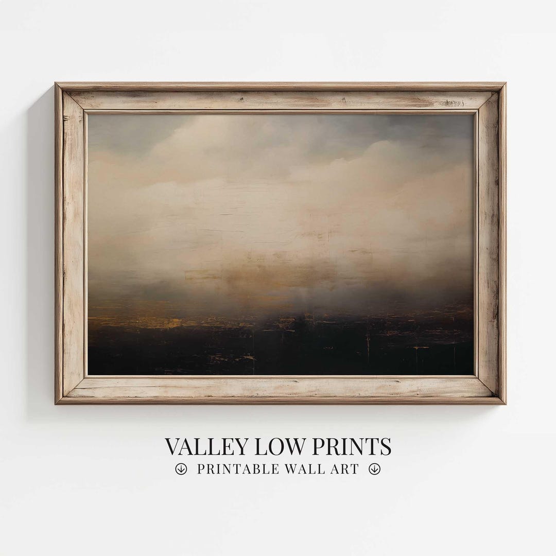 Dark Minimalist Abstract Sky Landscape | Moody Sky Printable Wall Art ...