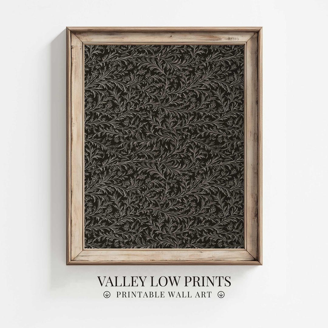 Moody Textile Wall Art Printable | Dark Tapestry Pattern Painting ...