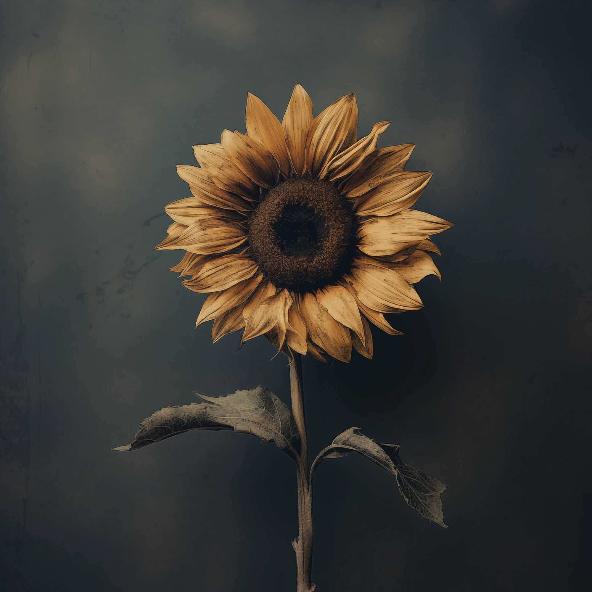 Vintage Dark Academia Sunflower Wall Art Print | Moody Floral Decor ...