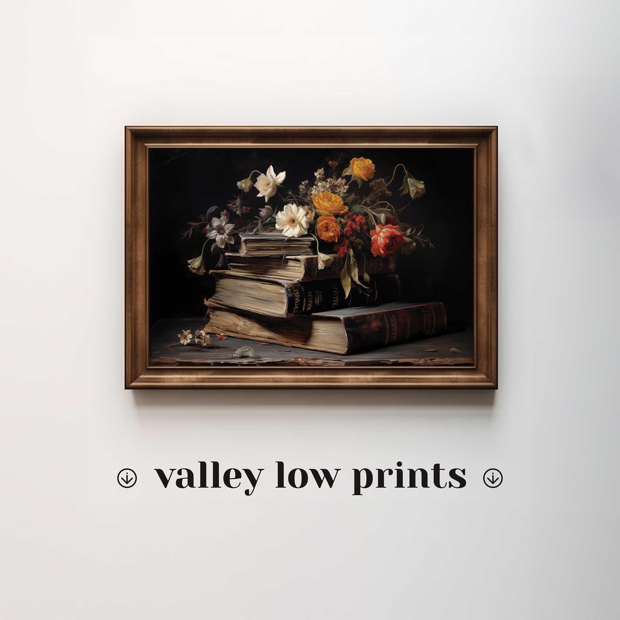Moody Still Life Oil Painting Digital Download | Antique Books and ...
