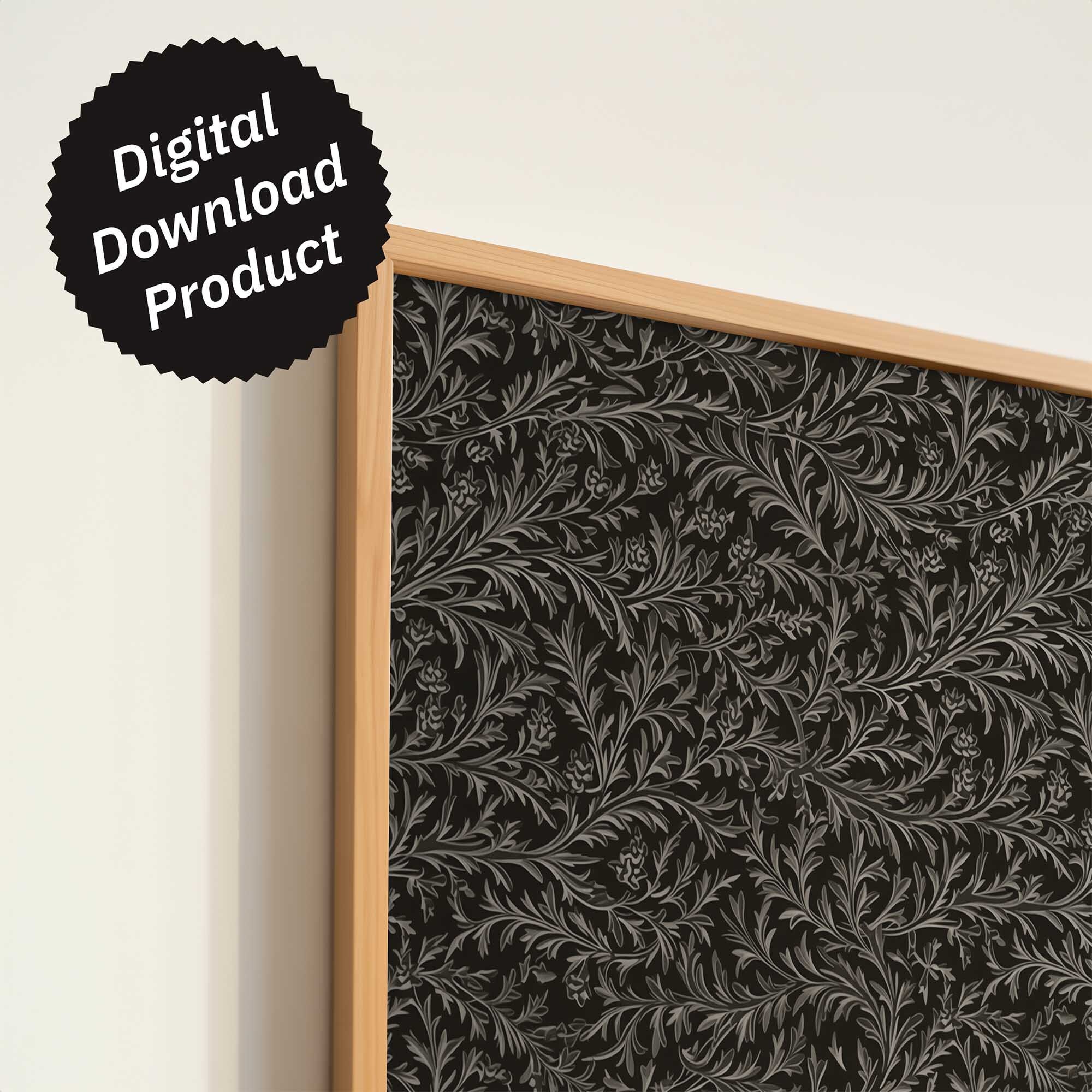 Moody Textile Wall Art Printable | Dark Tapestry Pattern Painting ...