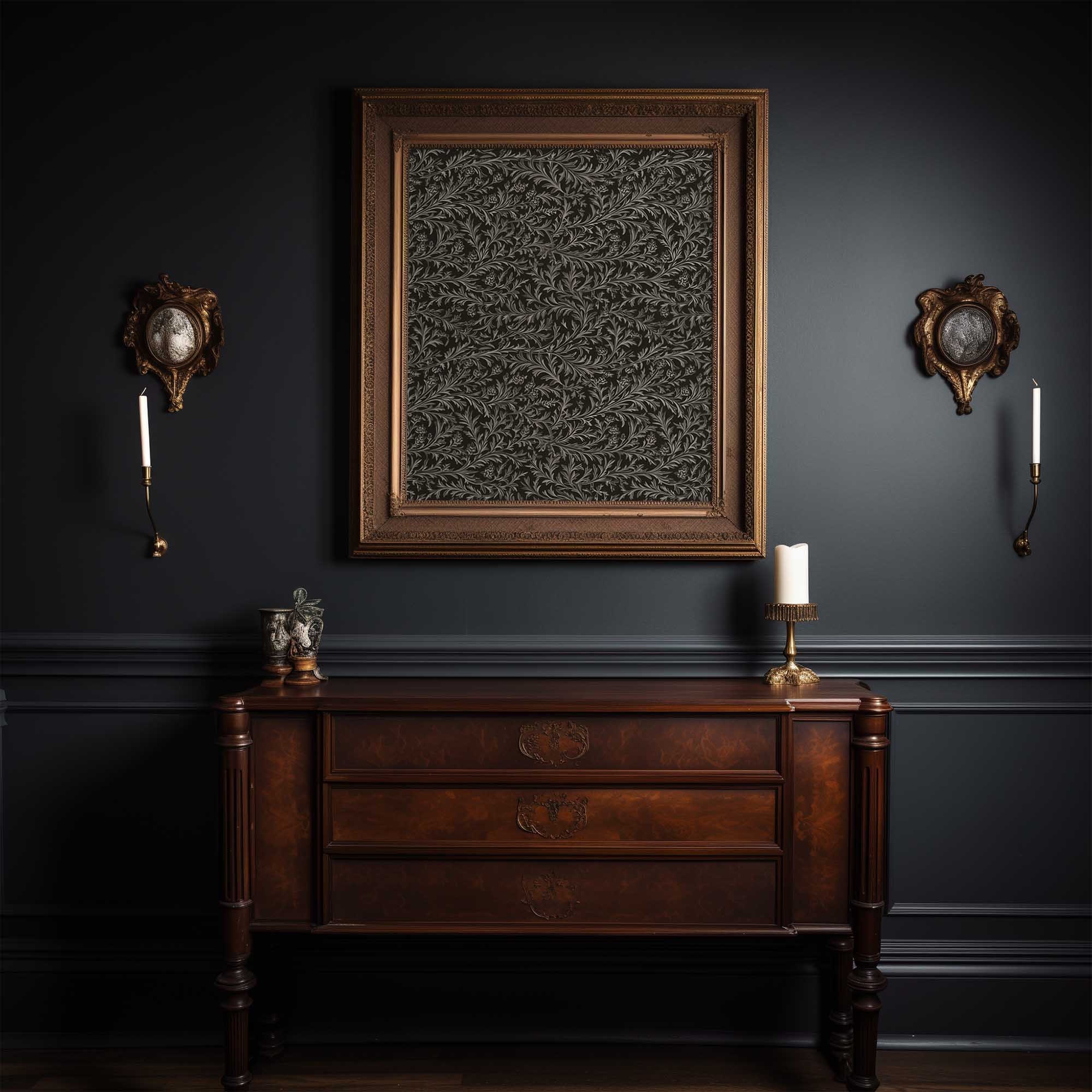 Moody Textile Wall Art Printable Dark Tapestry Pattern Painting Vintage ...