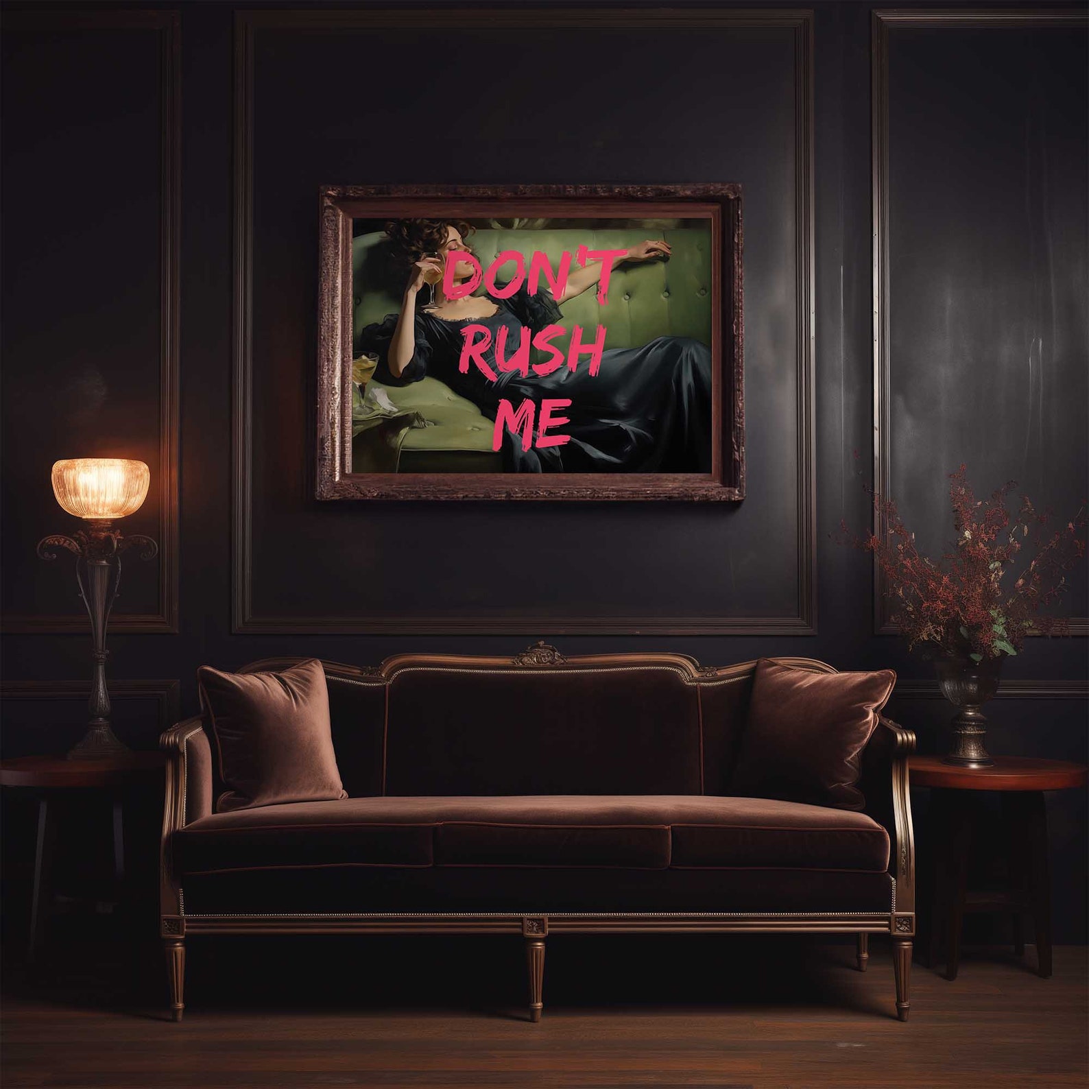 Altered Art Vintage Painting | Don't Rush Me Wall Art | Trendy Gallery ...