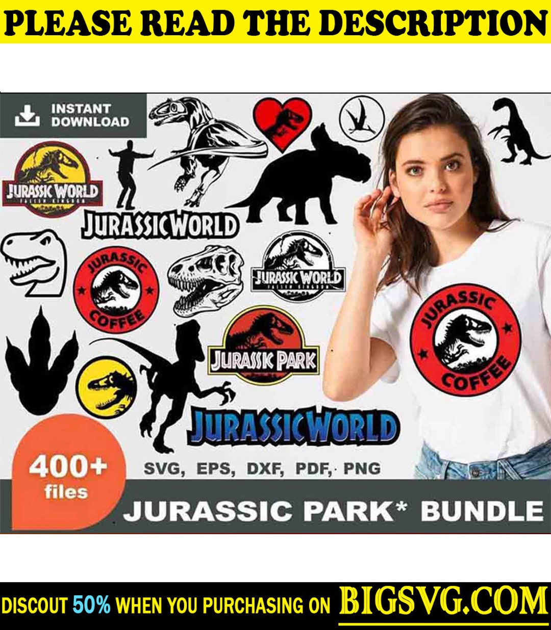 400 Jurassic Park Bundle SVG, Dinosaur Svg Bundle, Jurassic Font Svg ...