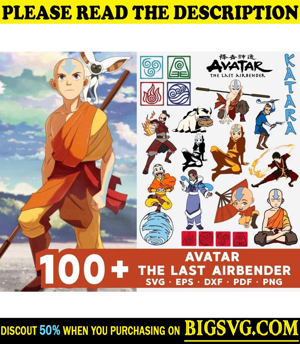 100 the Last Airbender Svg Bundle, Layered Svg, Cricut, Cut Files ...