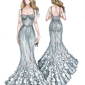 Sketch of Your Wedding Dress, Create Your Own Gown Concept, Custom ...