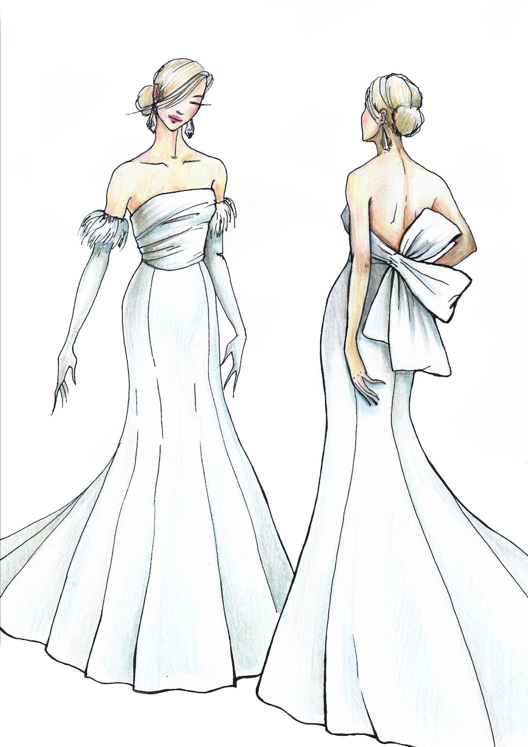 Sketch of Your Wedding Dress, Create Your Own Gown Concept, Custom ...