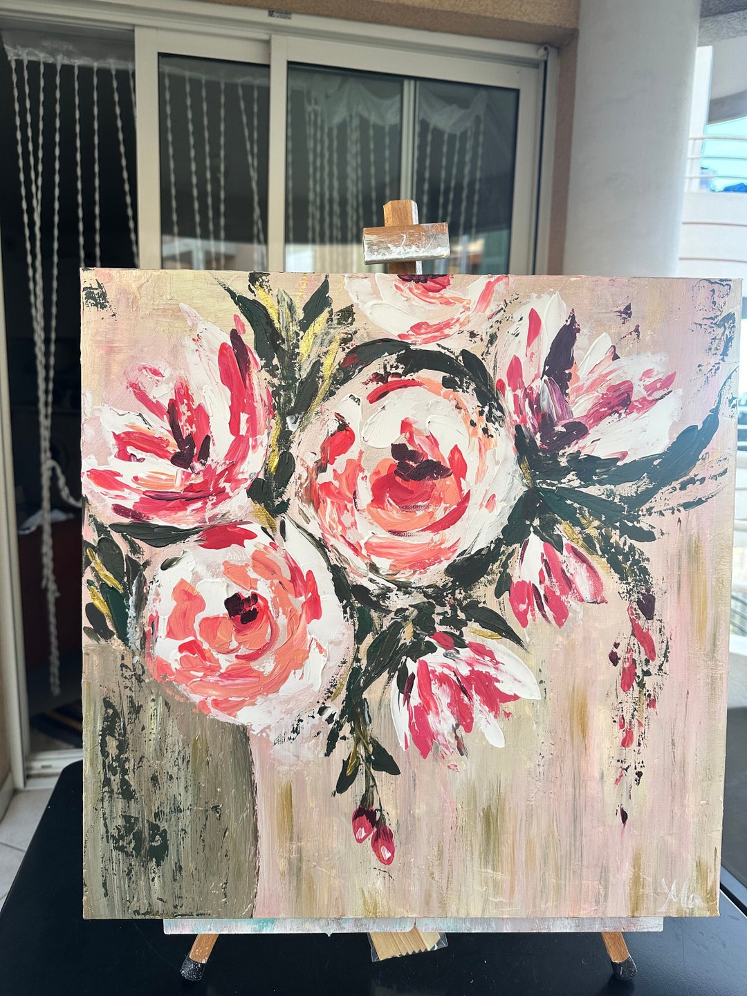 Acrylic Painting With Flowers - Etsy