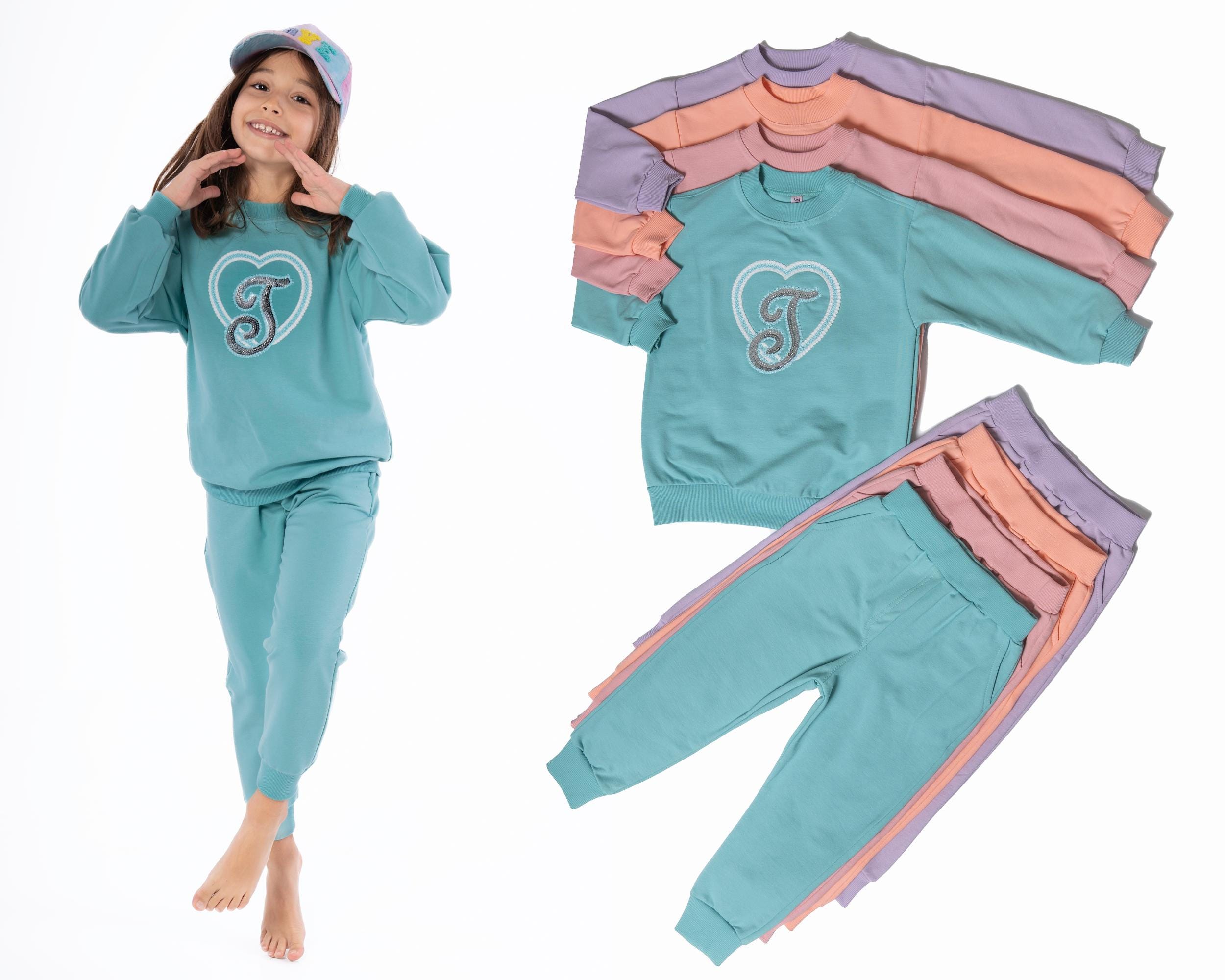 Colourful Tracksuit for Girls With Embroidery - Etsy