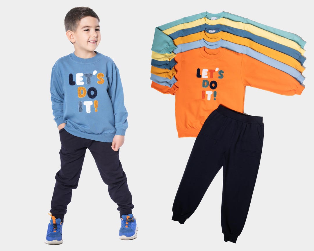 Colourful Tracksuit for Kids With Embroidery - Etsy
