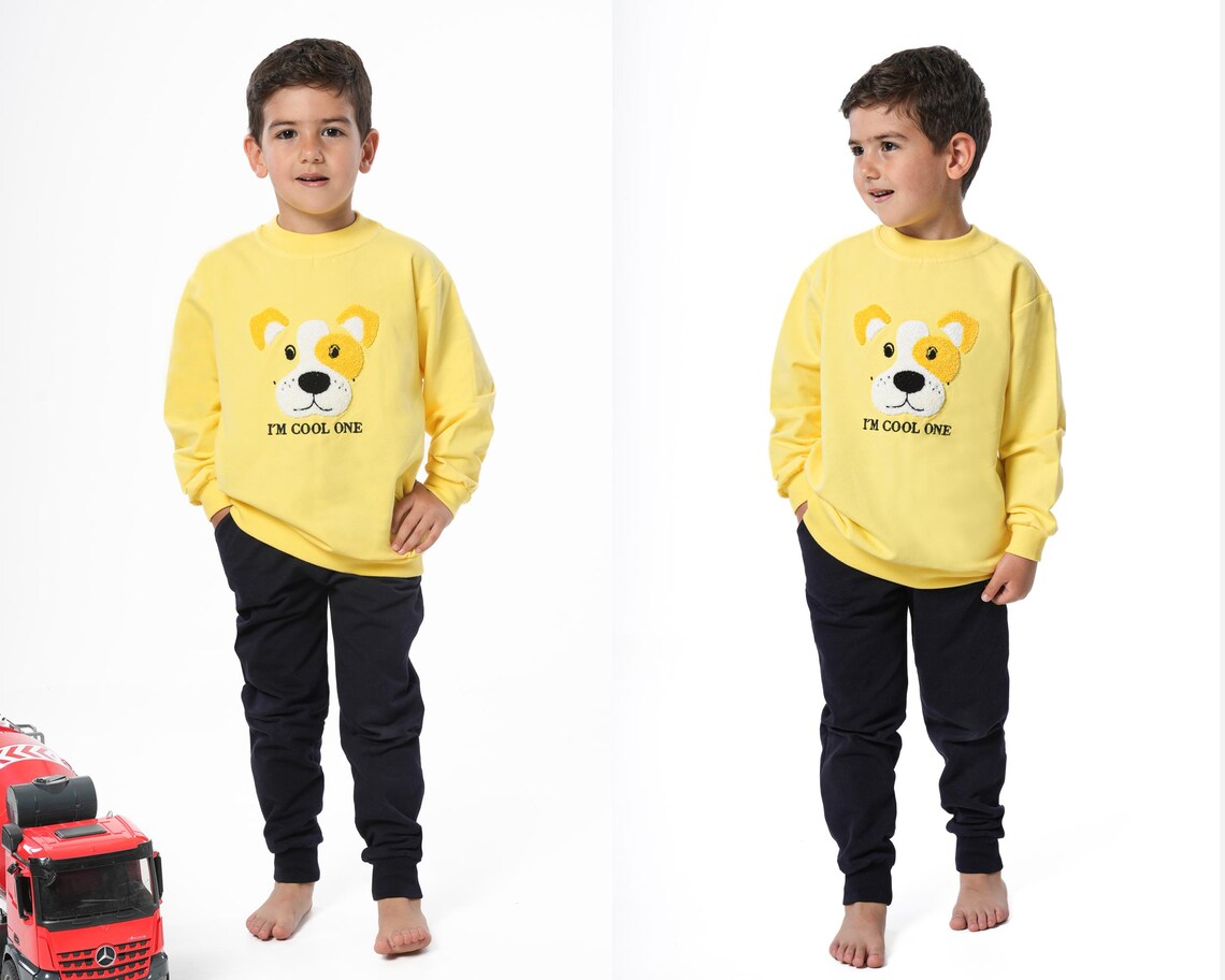 Colourful Tracksuit for Kids With Cute Dog Embroidery - Etsy