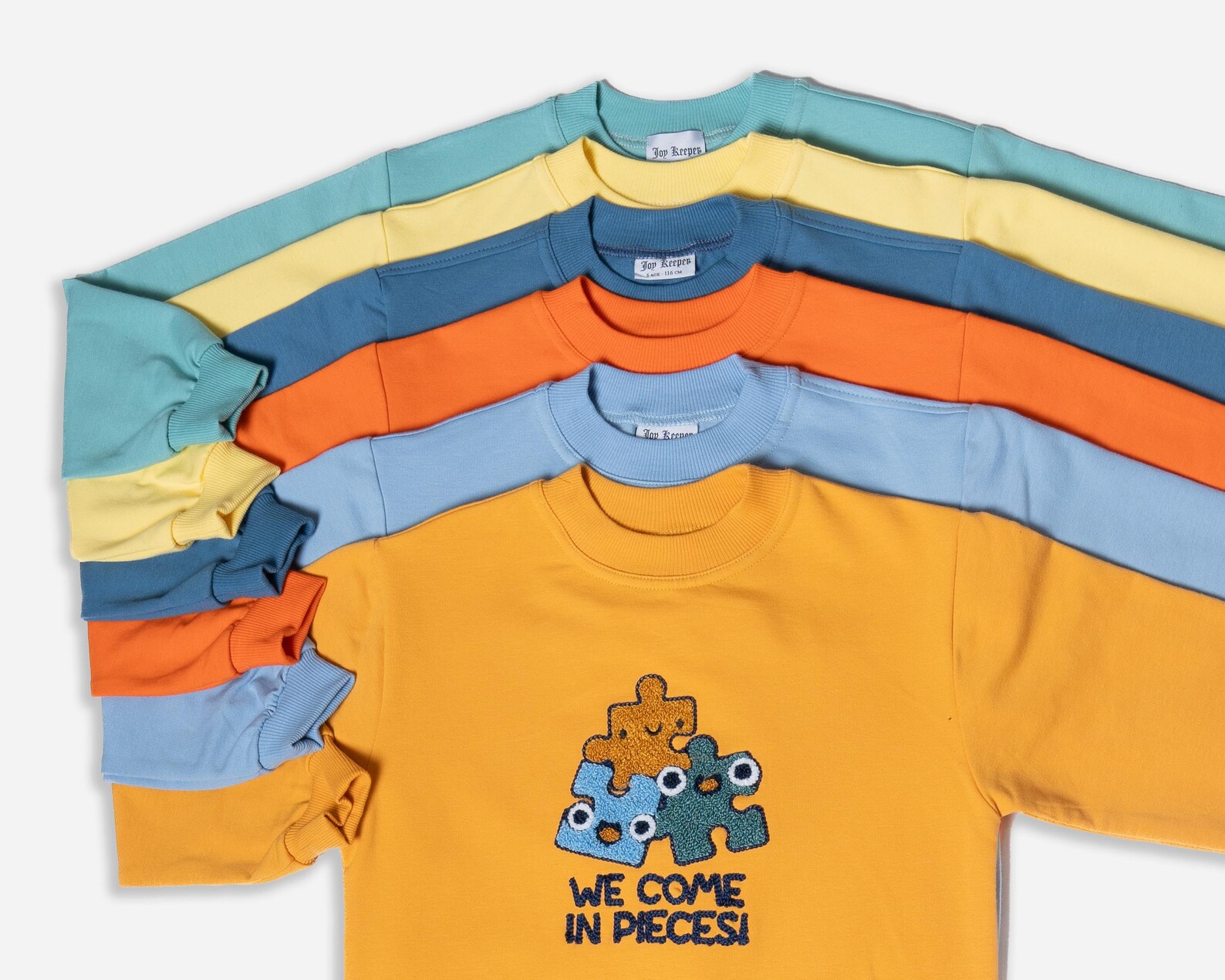 Colourful Tracksuit for Kids With Puzzle Embroidery - Etsy