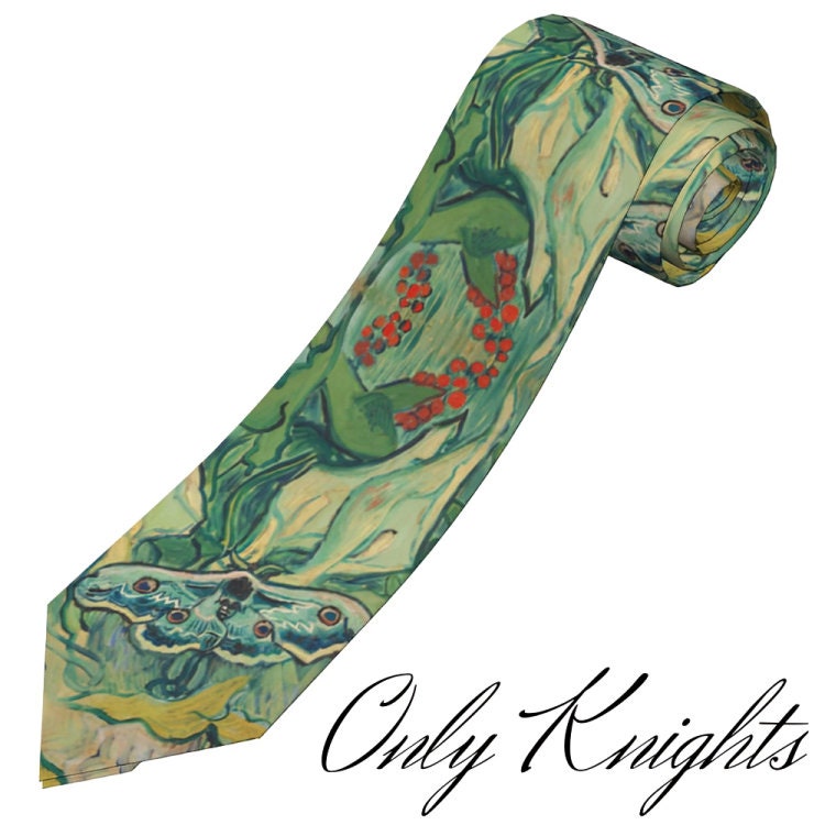 Vincent Van Gogh Tie, Artist Tie, Green Vincent Van Gogh Tie, Unique ...