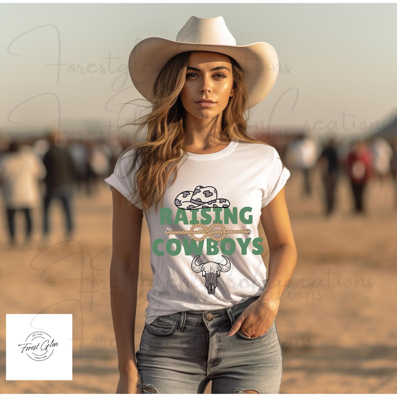 Raising Cowboys PNG: Western Mom Life Cow Print Clipart (digital Cut ...