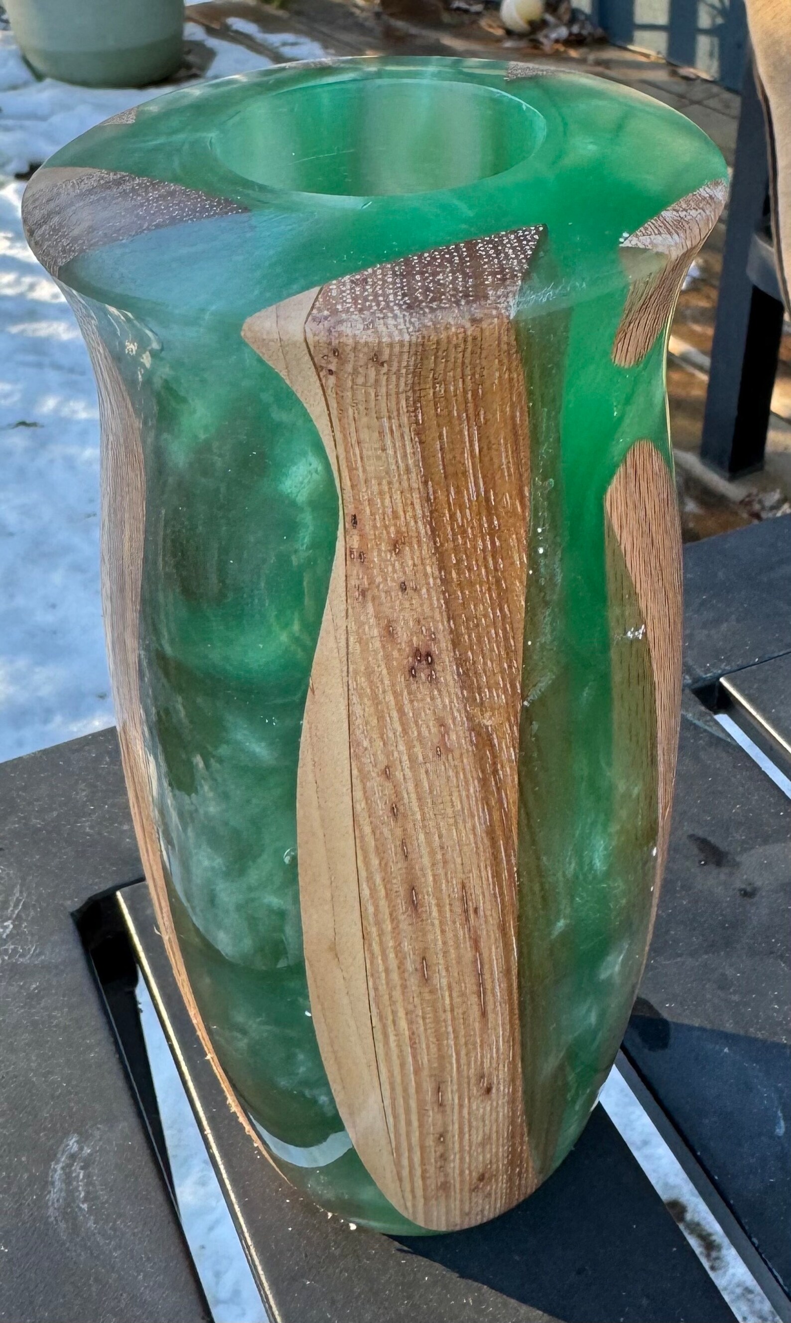 Unique Ash and Epoxy Vase. - Etsy