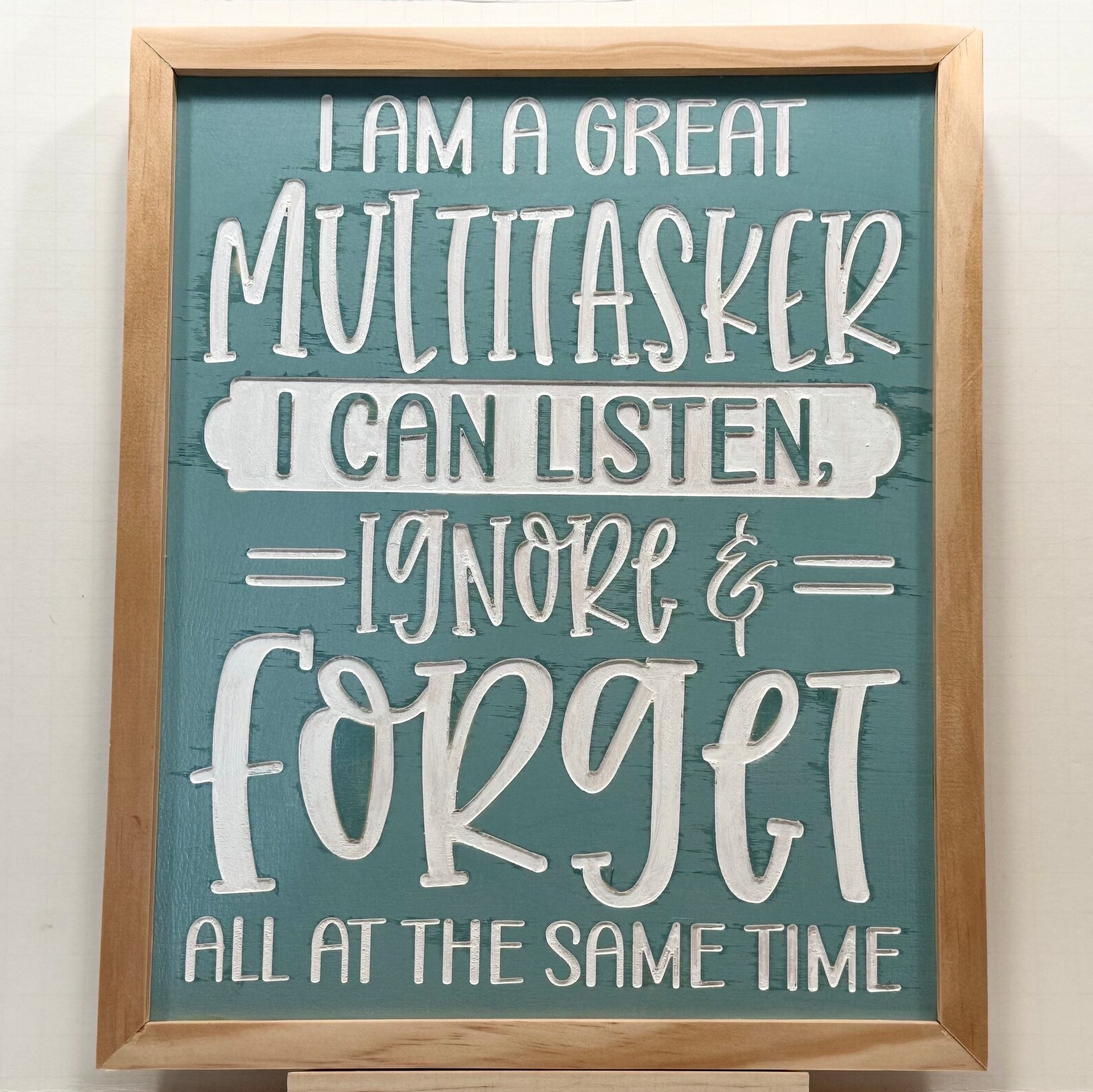 Funny Multitasker Sign: Listen, Ignore, Forget Humorous Home Decor - Etsy