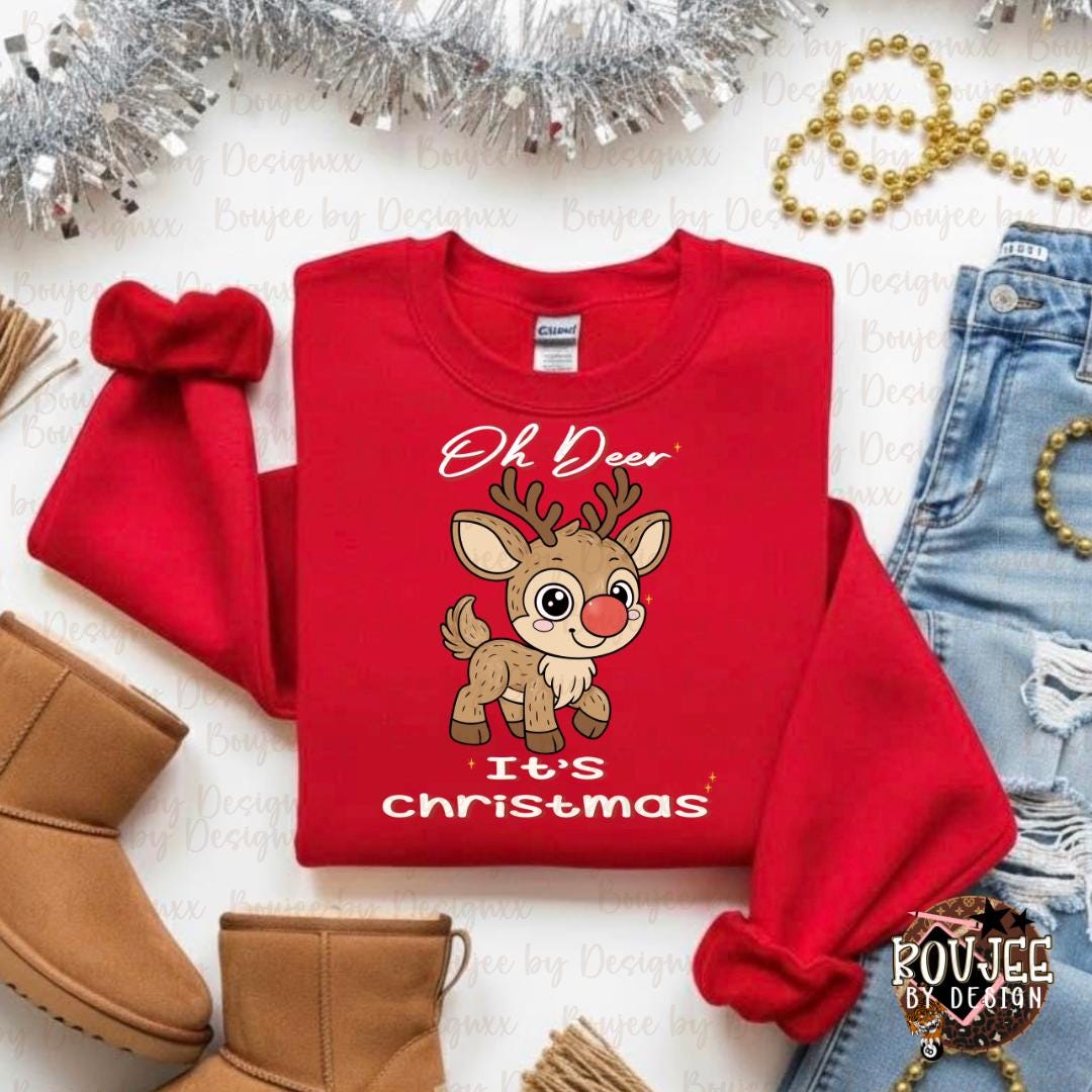 Oh Deer It’s Christmas PNG | Cute Reindeer Clipart | Christmas ...