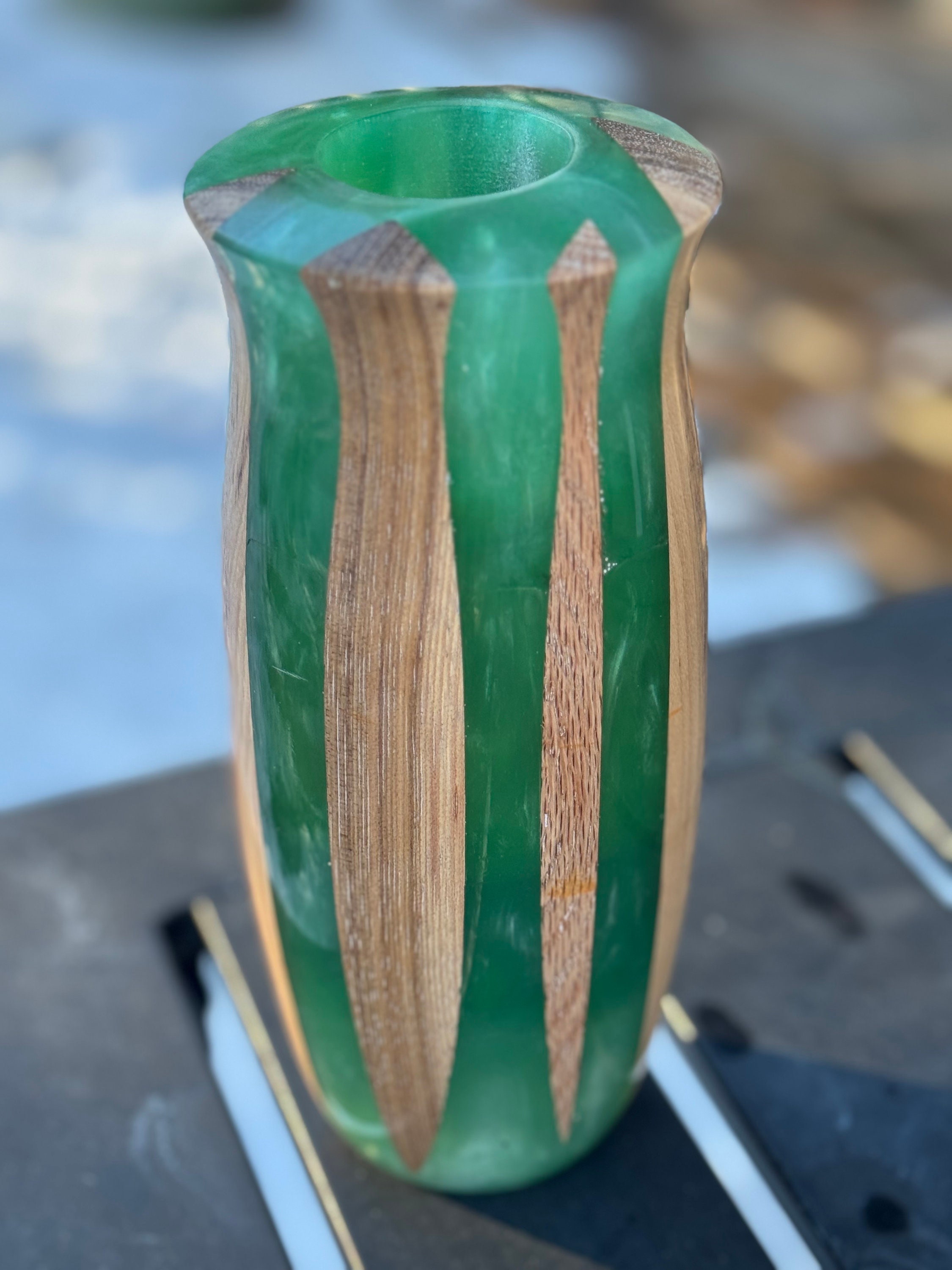 Unique Ash and Epoxy Vase. - Etsy