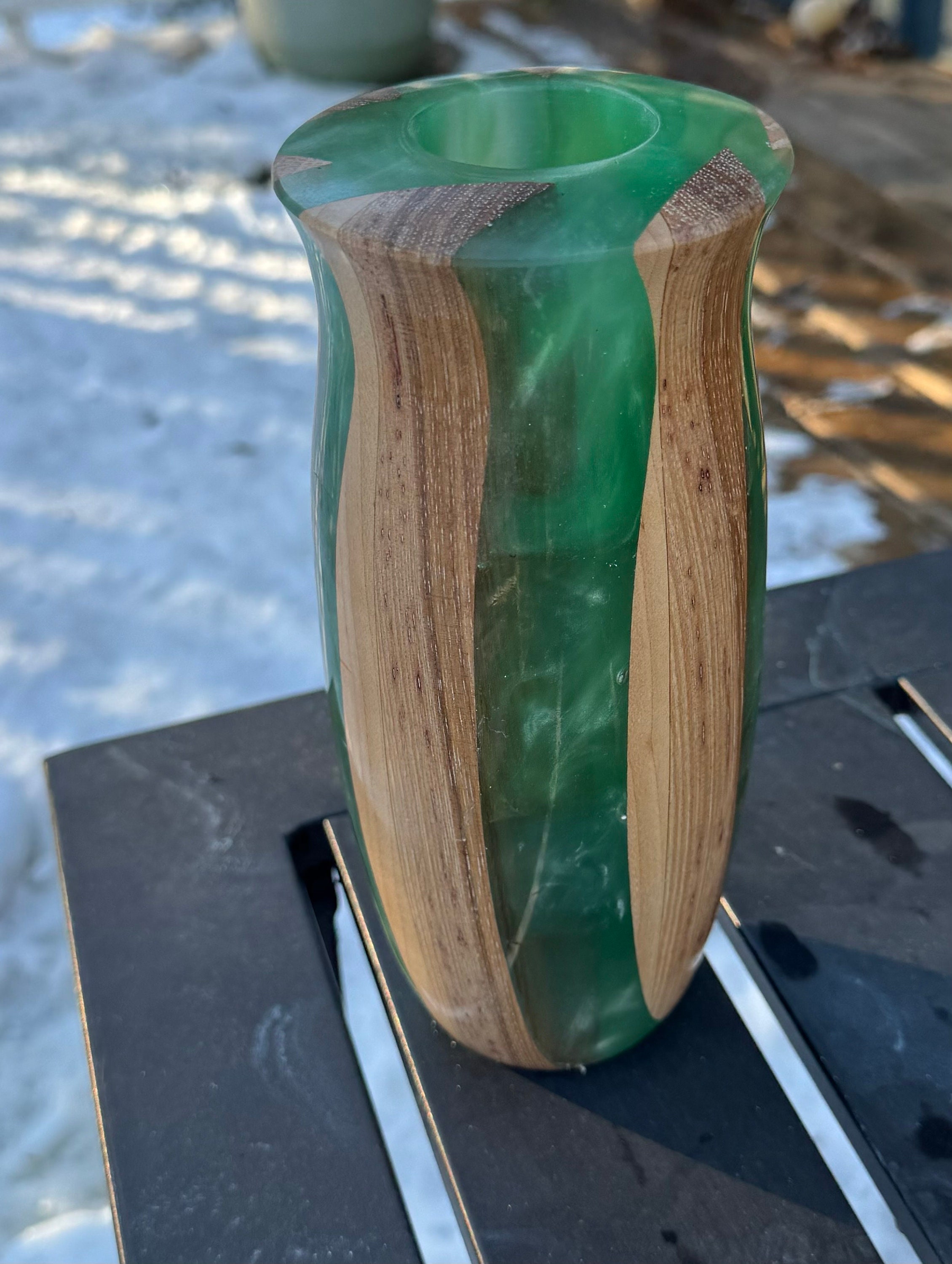 Unique Ash and Epoxy Vase. - Etsy